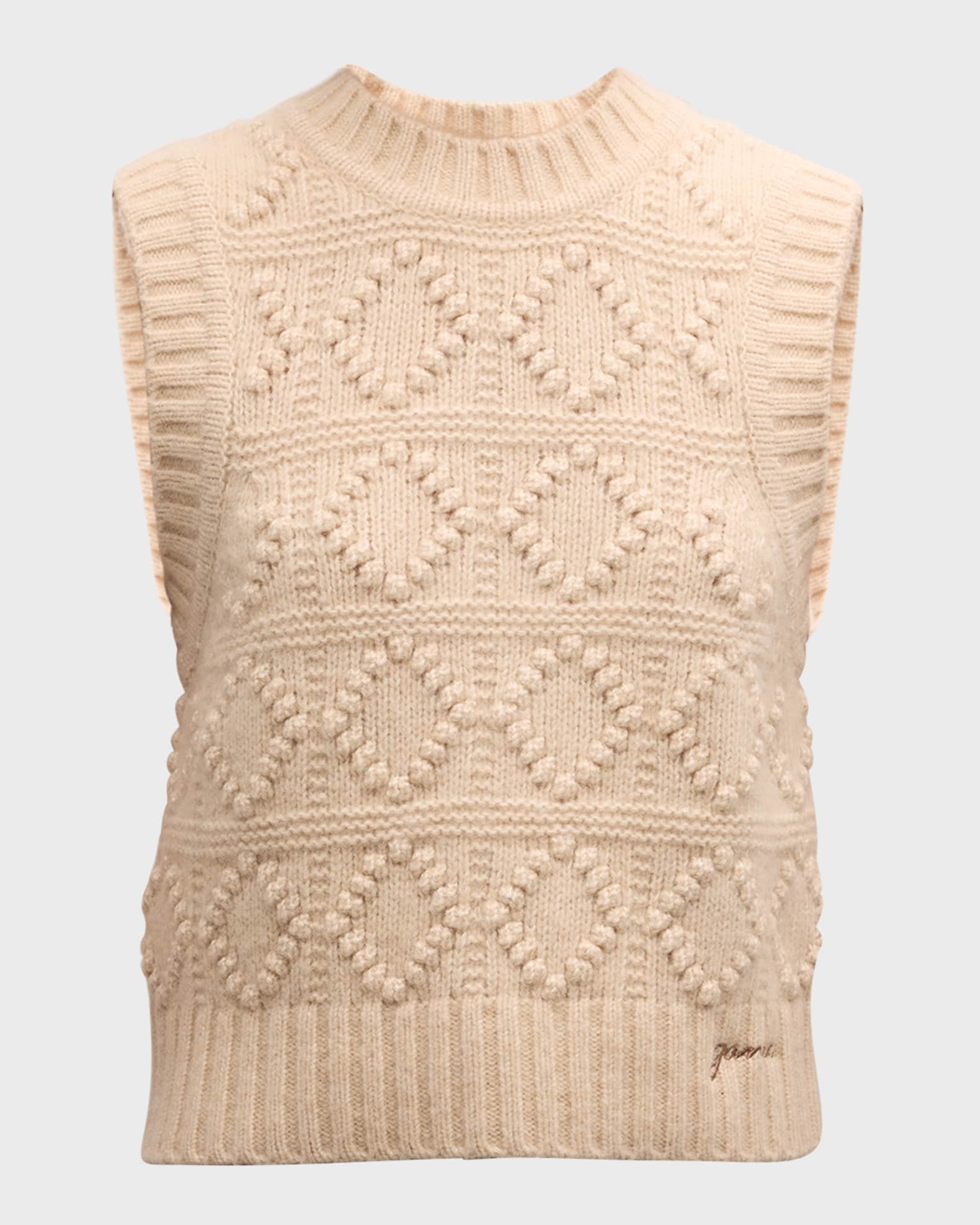 Ganni Wool Bubble Sweater Vest | Neiman Marcus