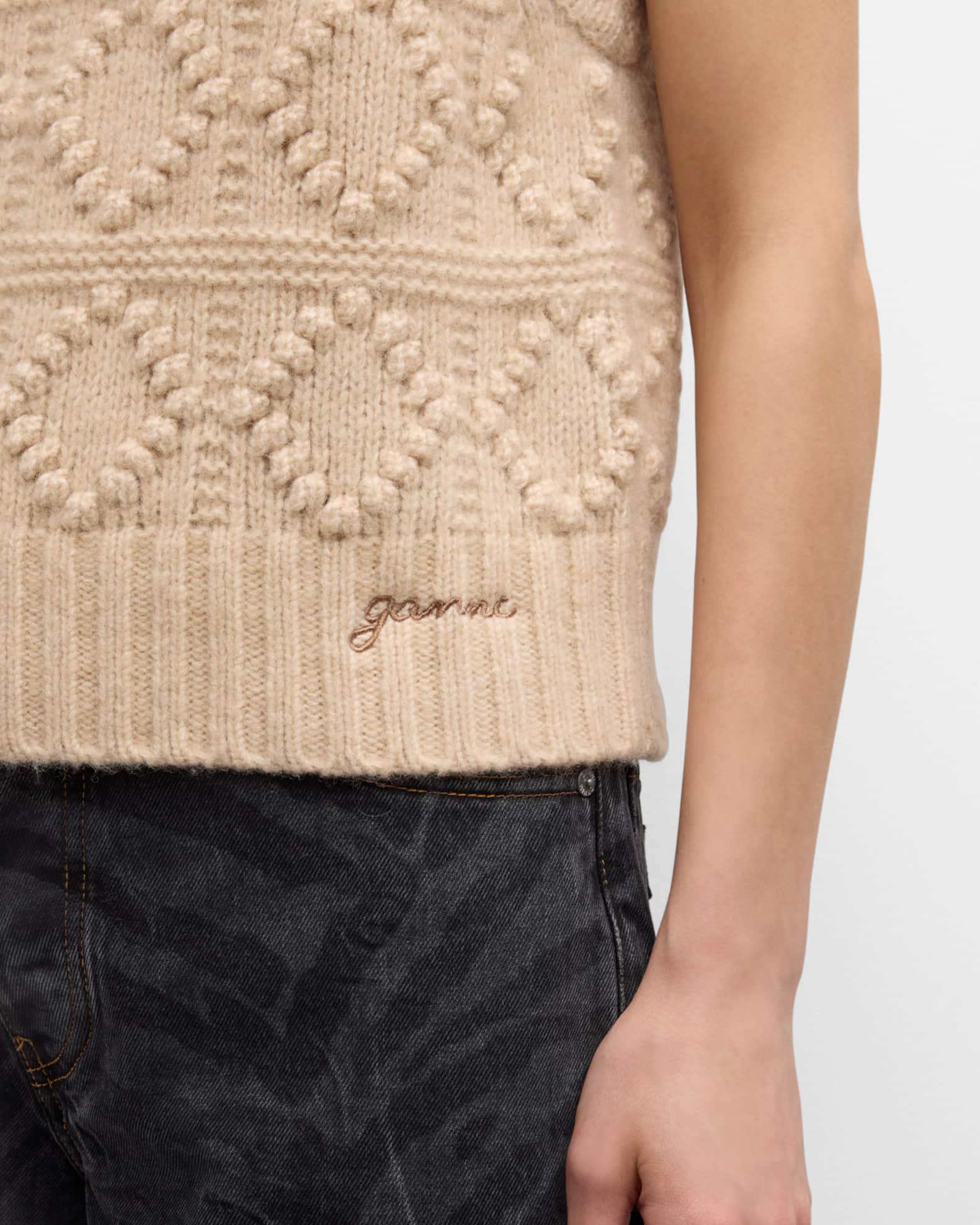 Ganni Wool Bubble Sweater Vest | Neiman Marcus
