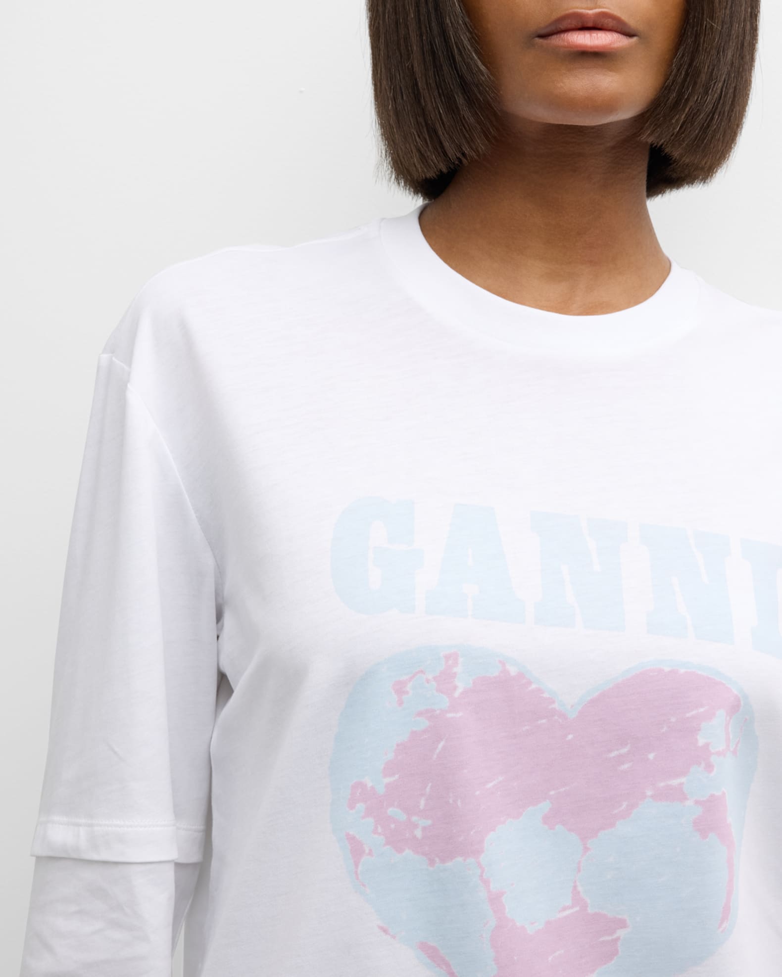 Ganni Long-Sleeve Graphic Tee | Neiman Marcus
