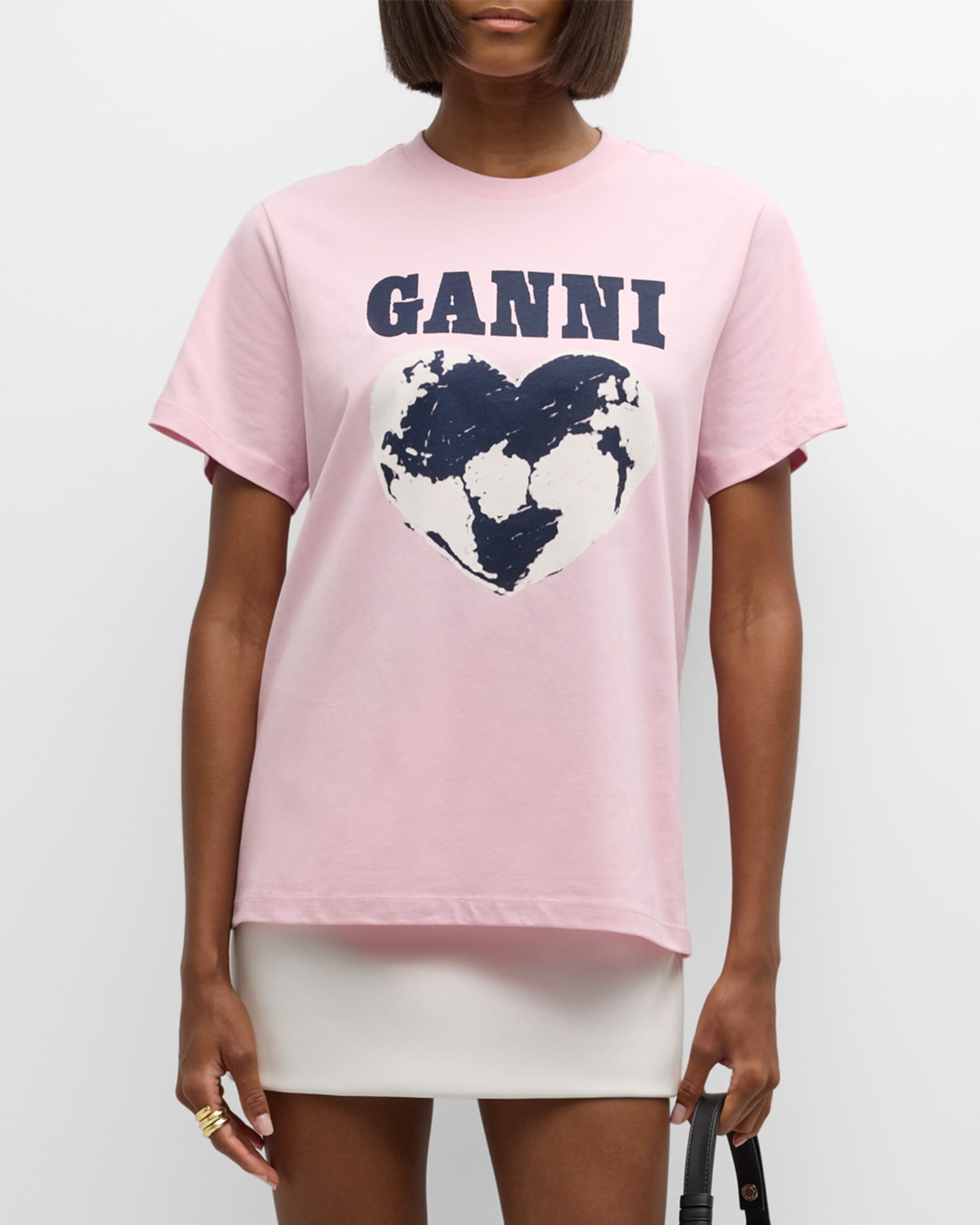 Ganni Short-Sleeve Graphic Tee | Neiman Marcus