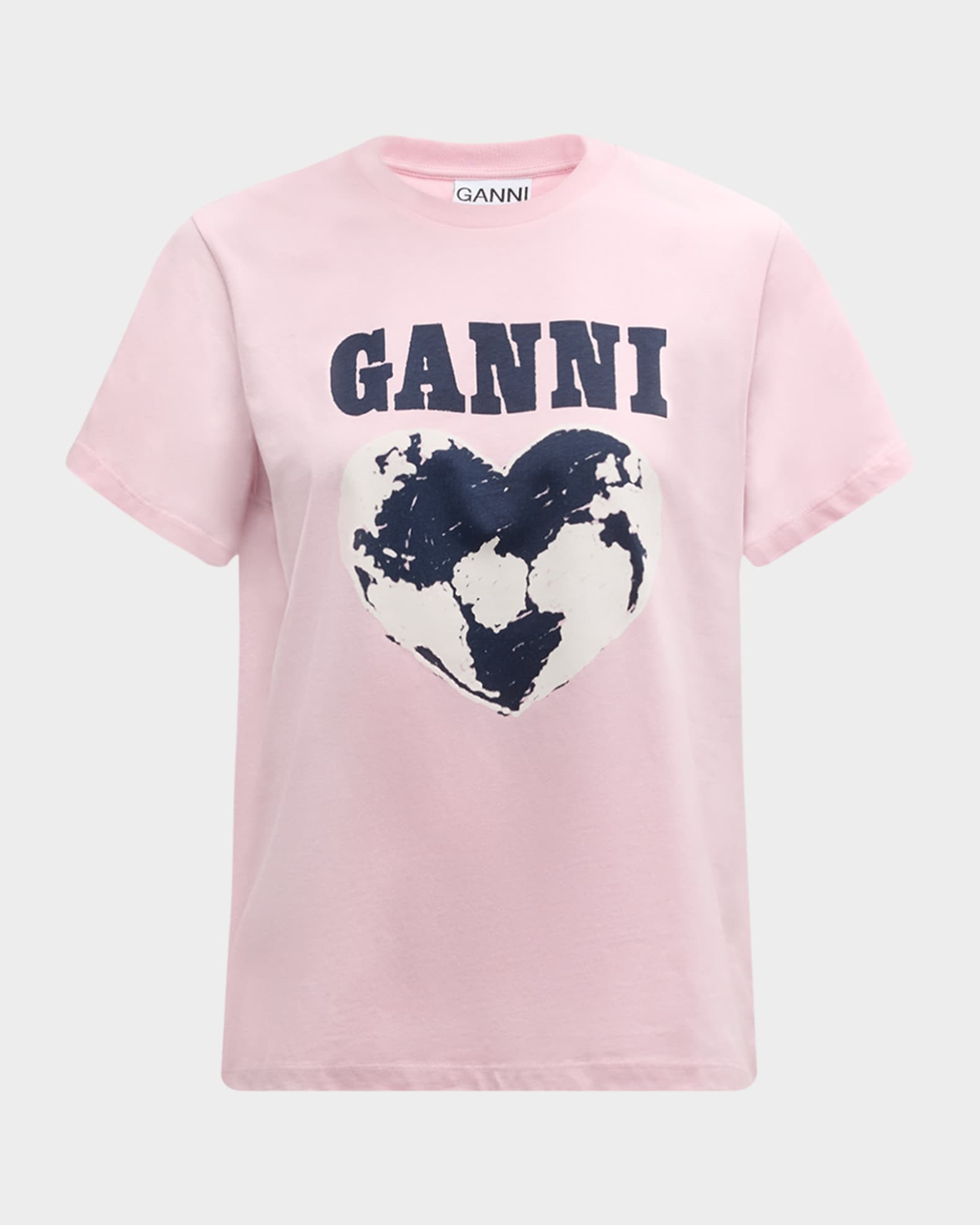 Ganni Short-Sleeve Graphic Tee | Neiman Marcus