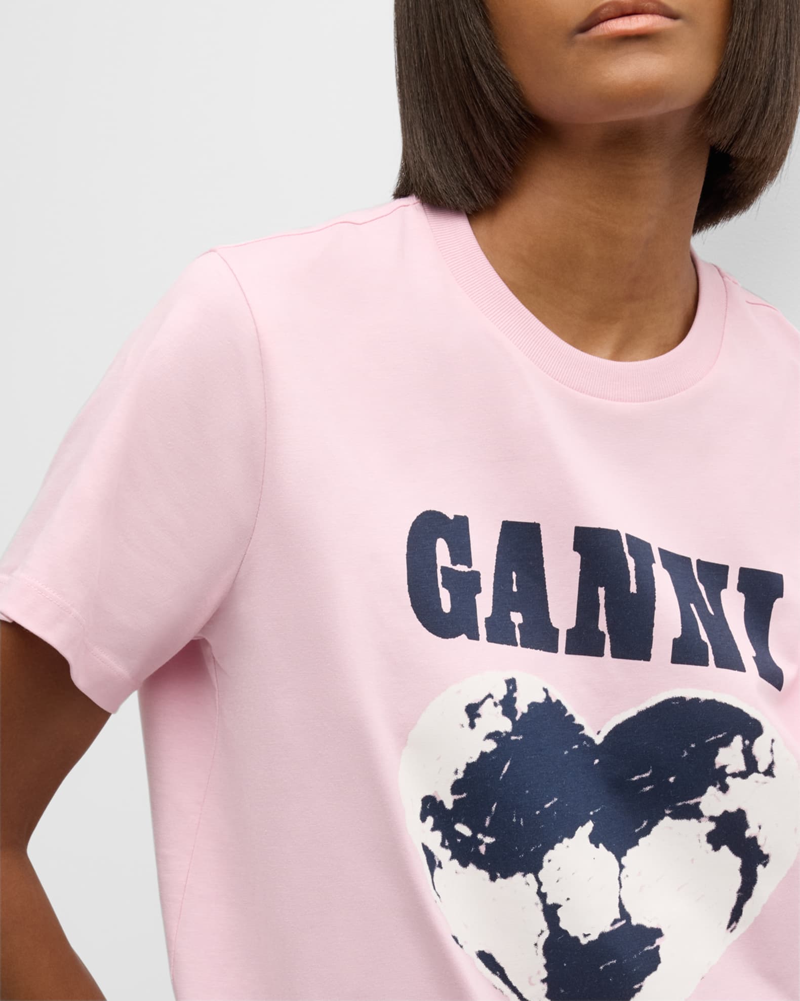 Ganni Short-Sleeve Graphic Tee | Neiman Marcus