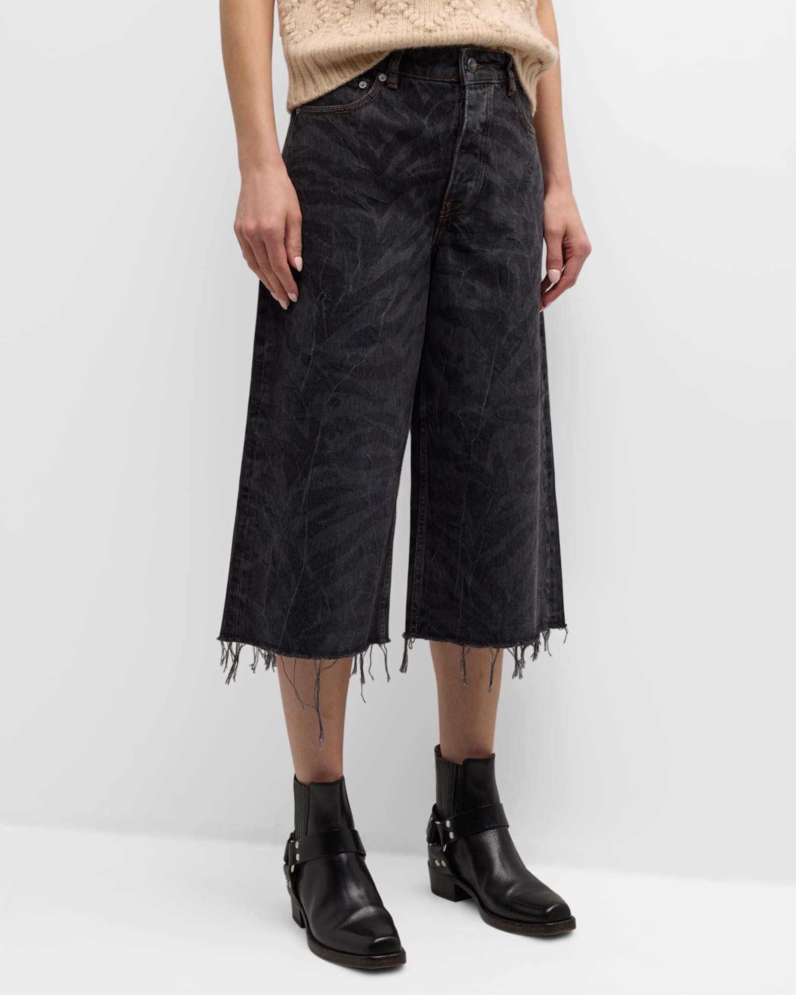 Ganni Long Laser Denim Shorts | Neiman Marcus