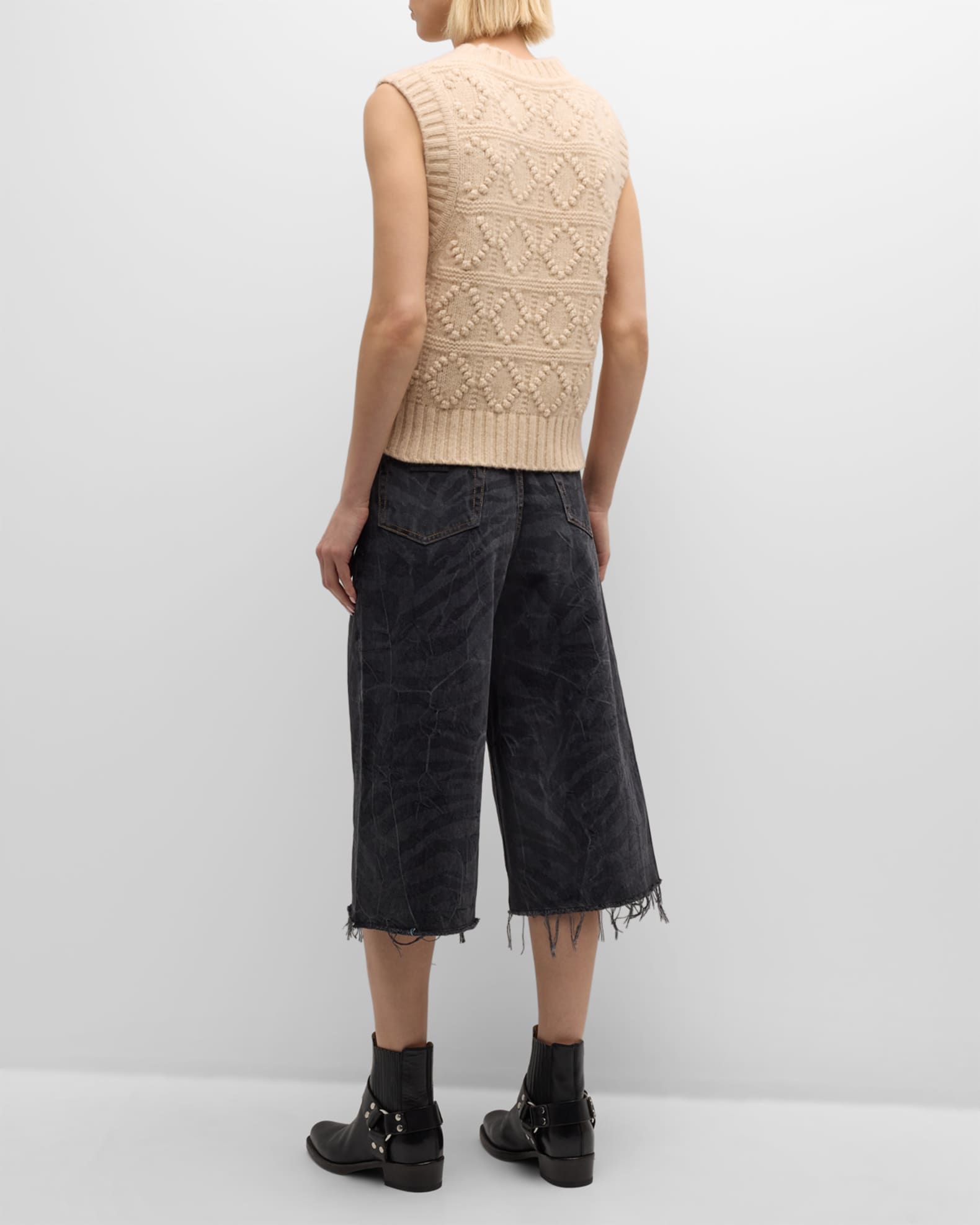 Ganni Long Laser Denim Shorts | Neiman Marcus