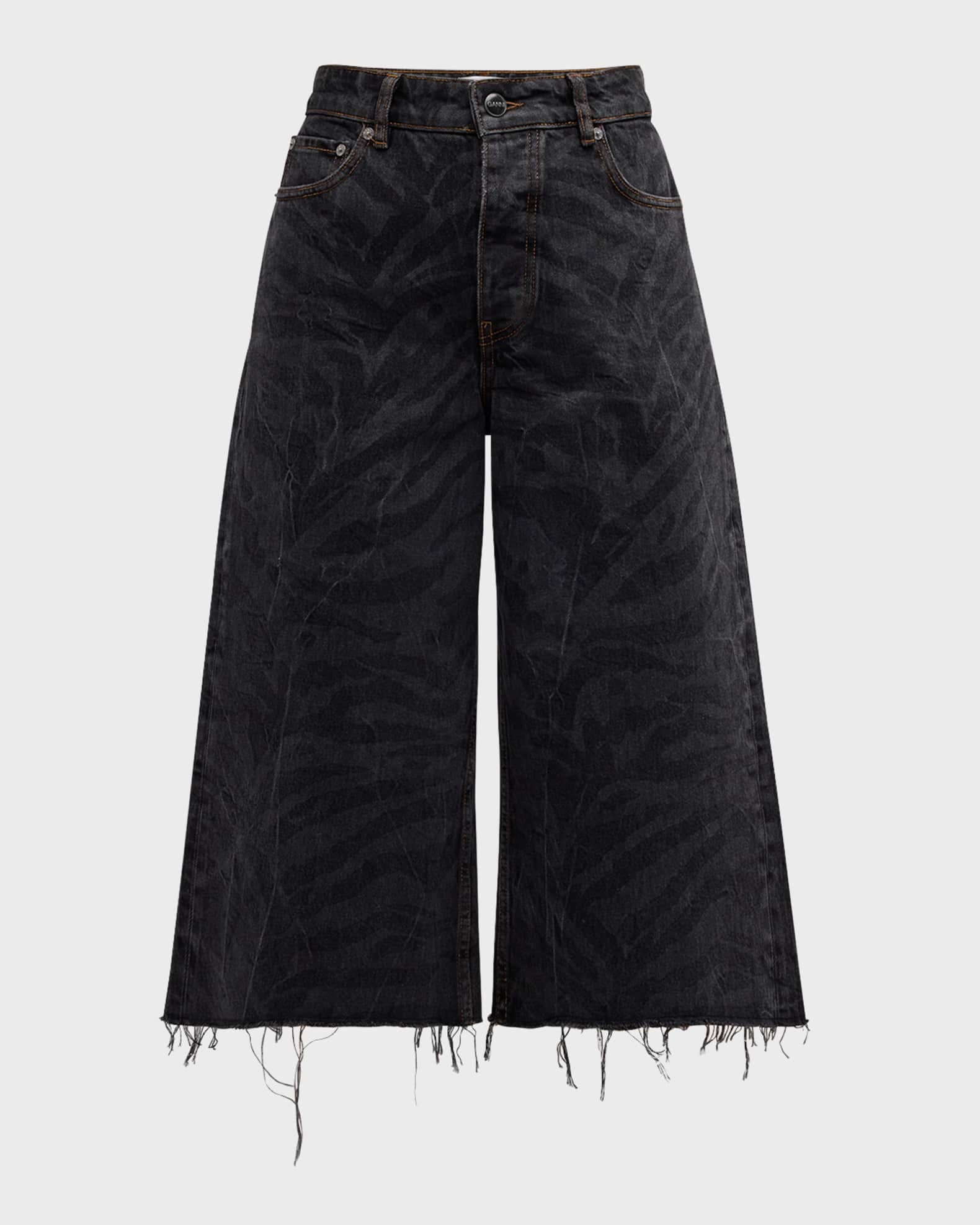 Ganni Long Laser Denim Shorts | Neiman Marcus