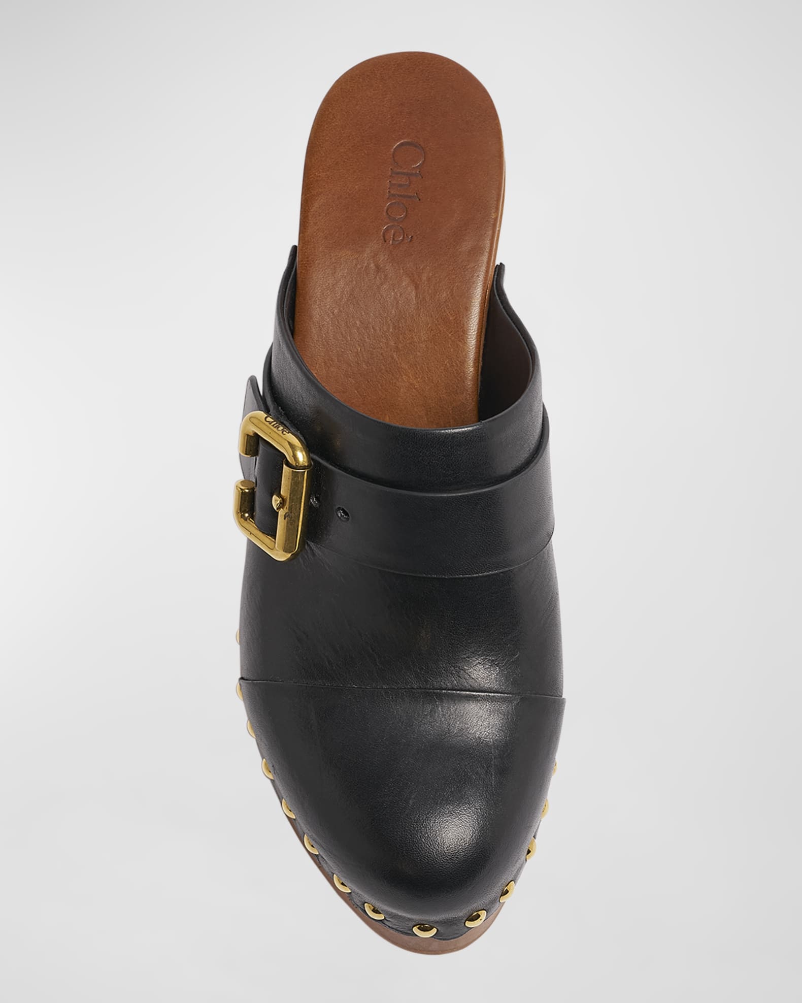 Chloe Jeannette Leather Platform Clogs | Neiman Marcus