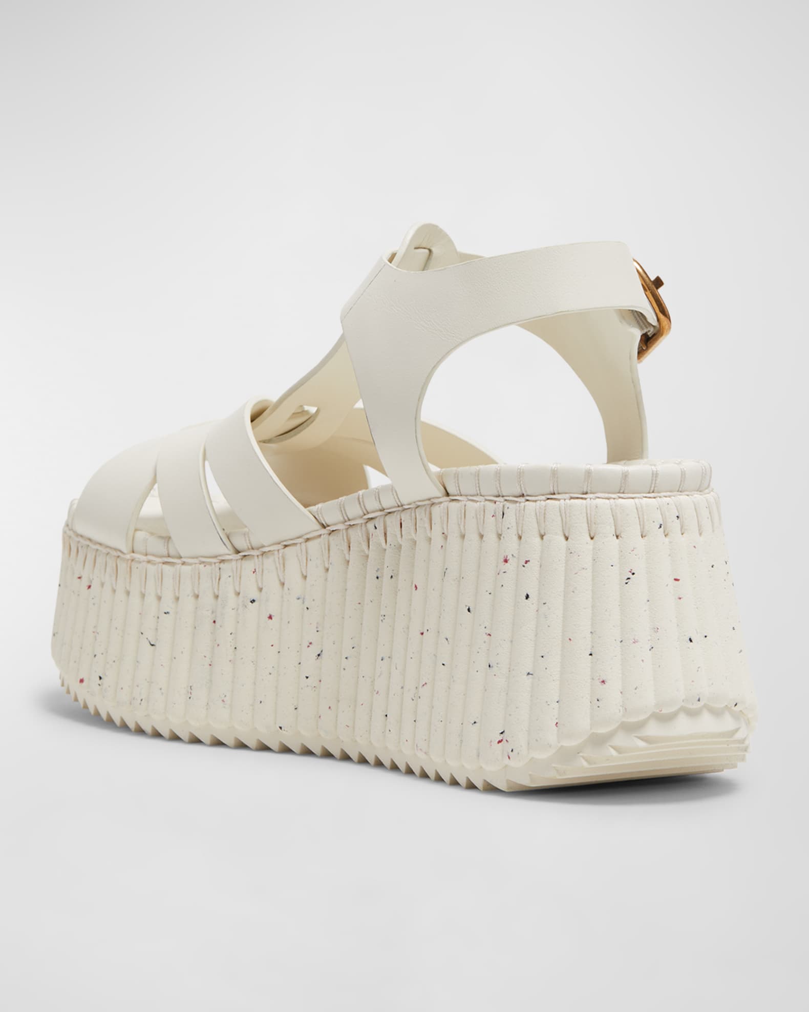 Chloe Nama Leather T-Strap Platform Sandals | Neiman Marcus