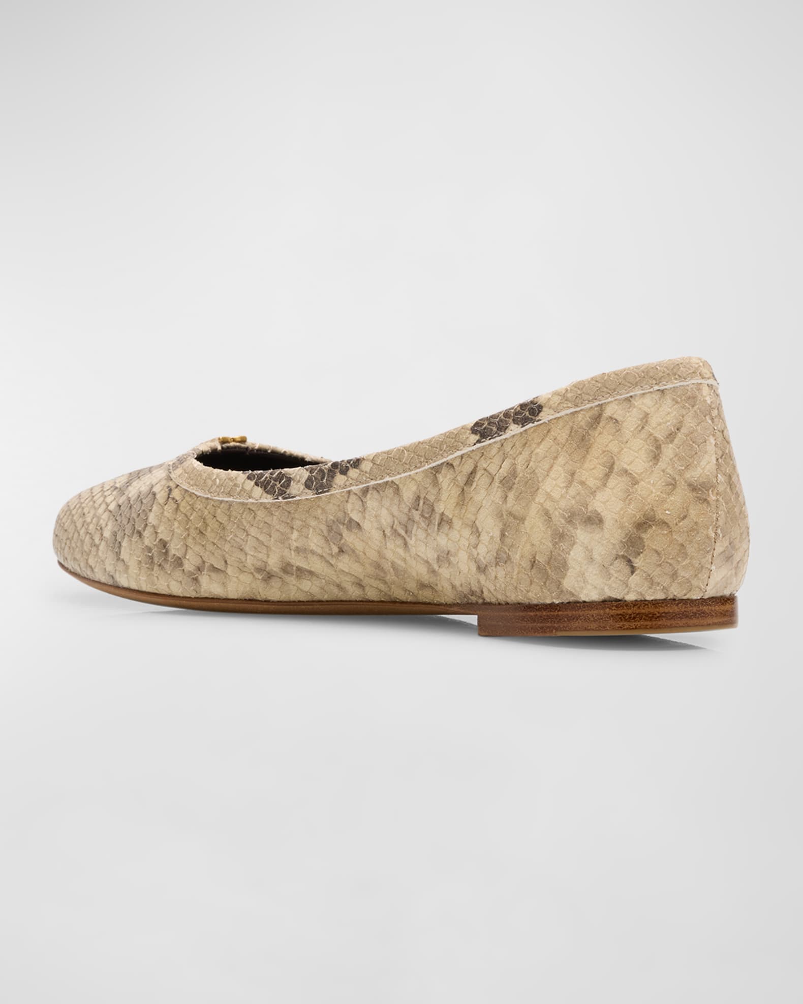 Chloe Marcie Snake-Embossed Ballerina Flats | Neiman Marcus
