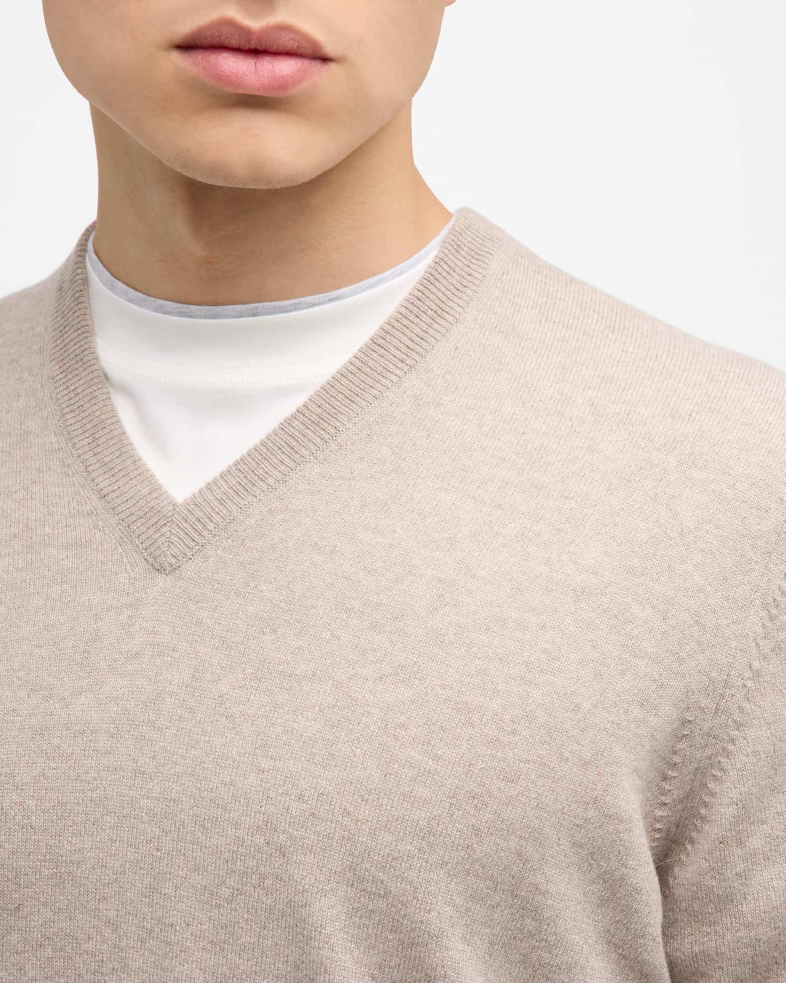 Brunello Cucinelli Men's Cashmere V-Neck Sweater | Neiman Marcus