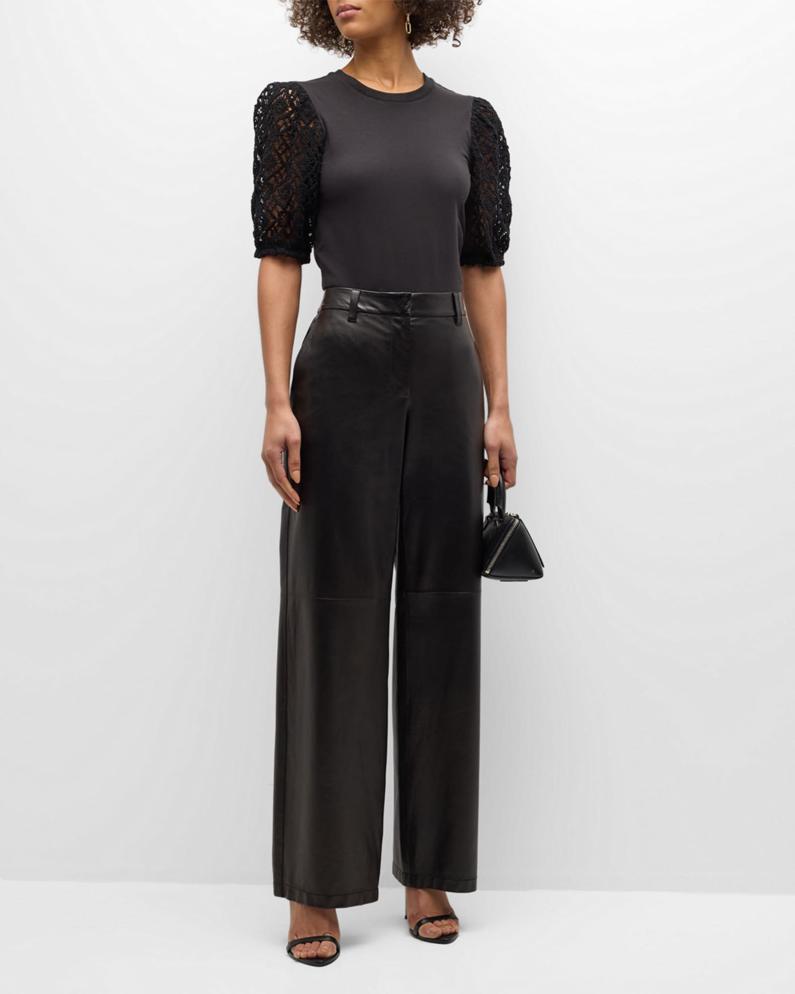 Cinq a Sept Corianna Crochet Lace Short-Sleeve Combo Top | Neiman Marcus