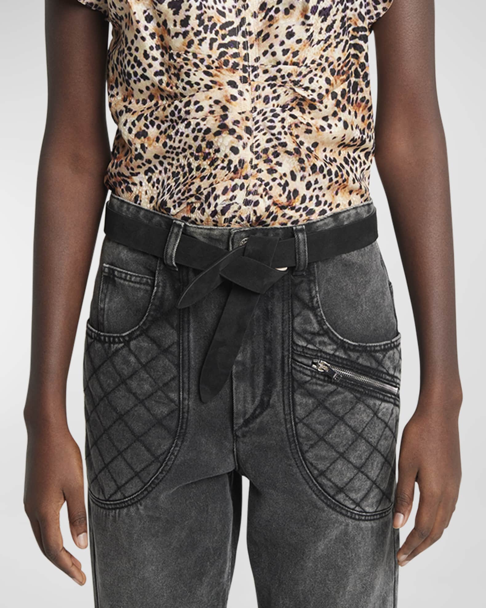 Isabel Marant Lecce Suede Pull-Through Belt | Neiman Marcus