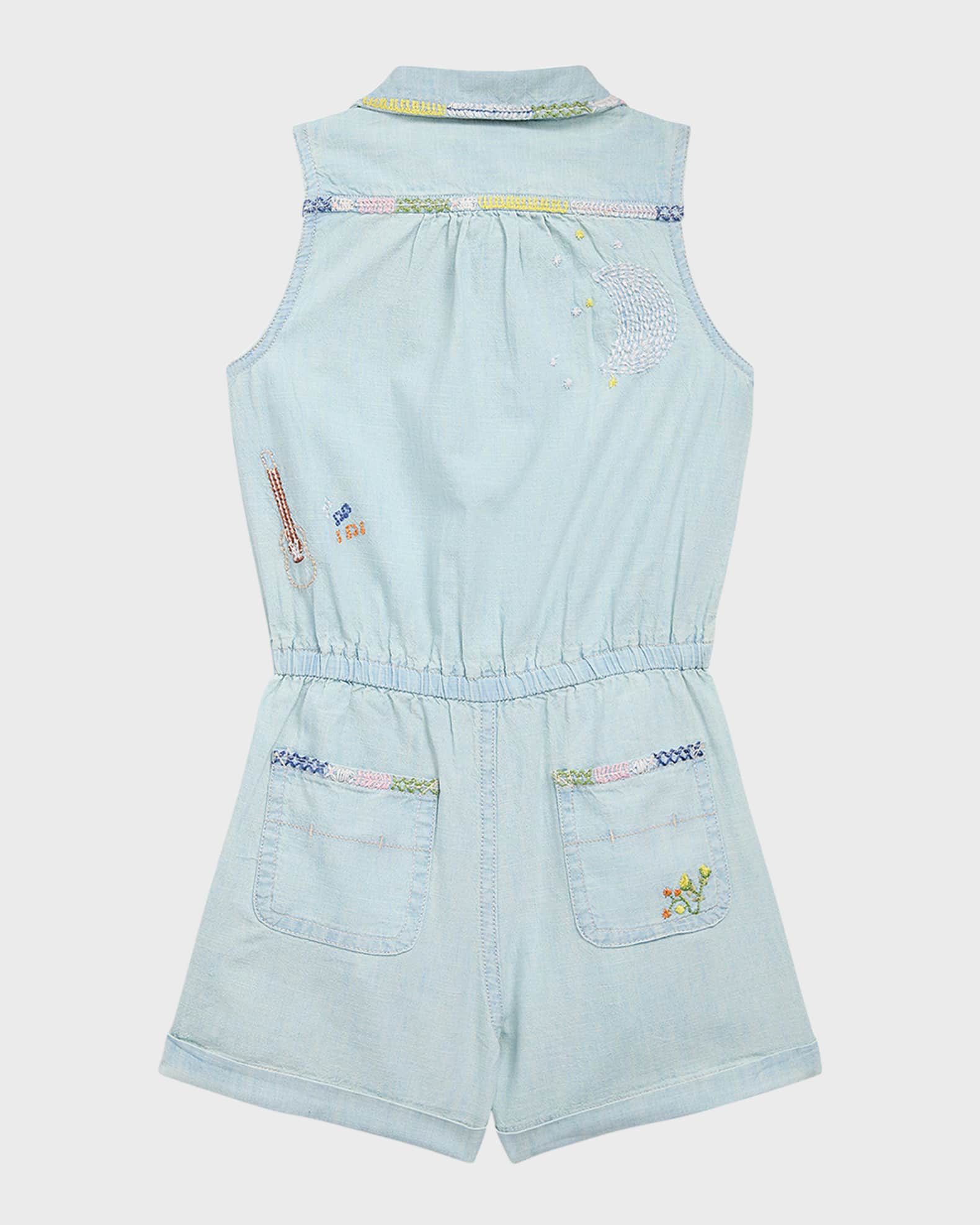 Girl's Chambray Romper | Neiman Marcus