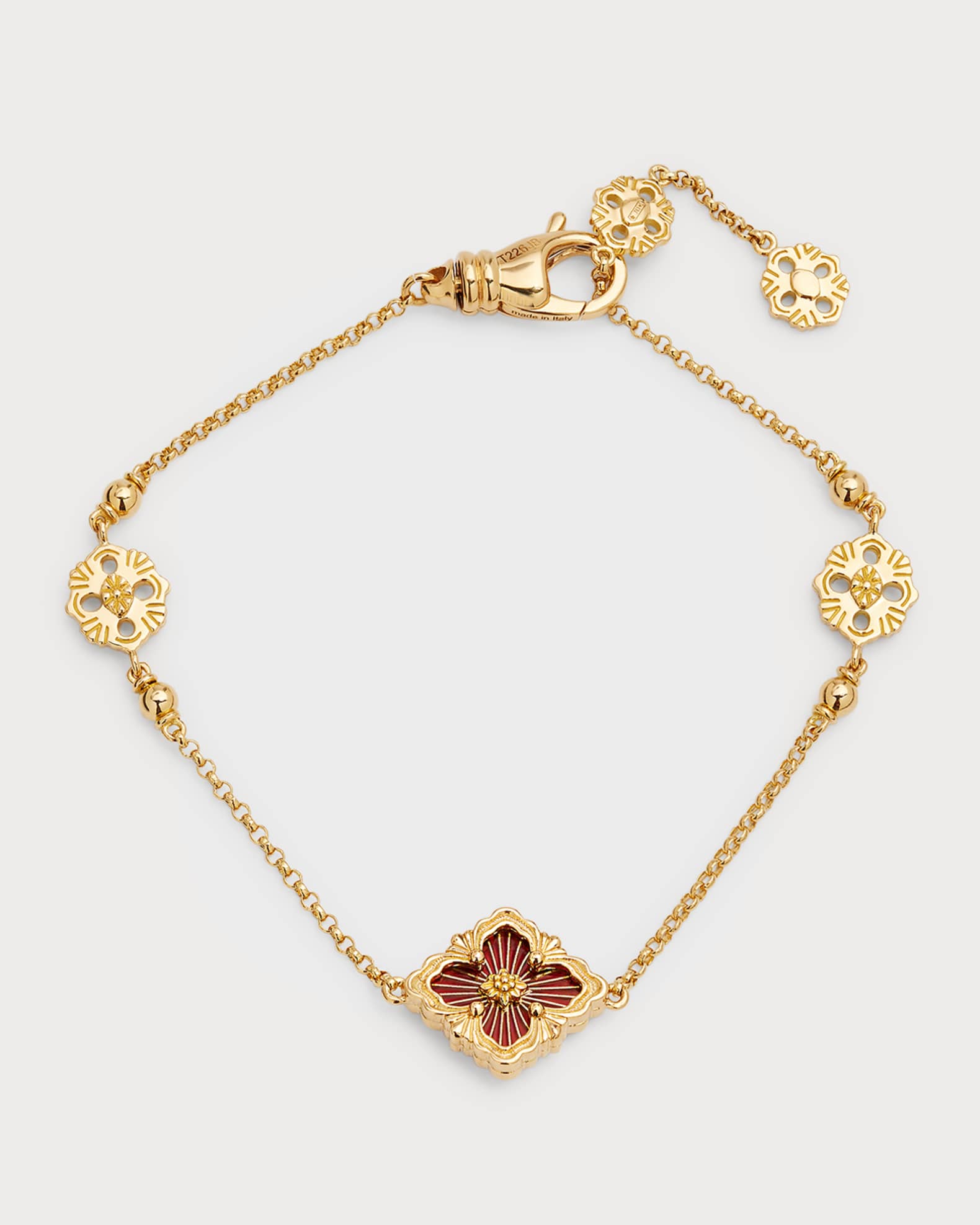 Buccellati Opera Tulle 18K Yellow Gold Red Enamel Bracelet | Neiman Marcus