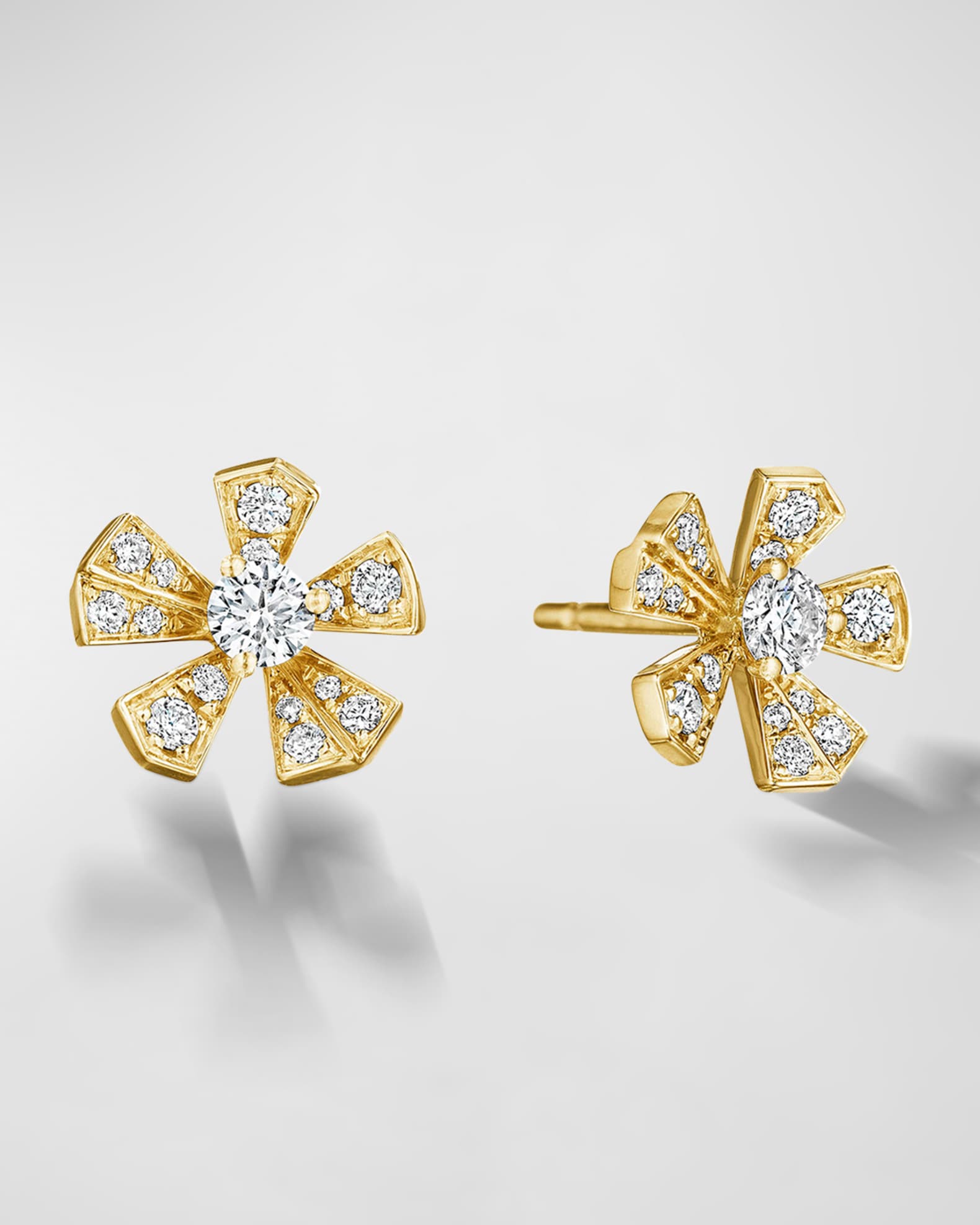 Mimi So 18K Yellow Gold Wonderland Orchid Earrings with Diamonds ...