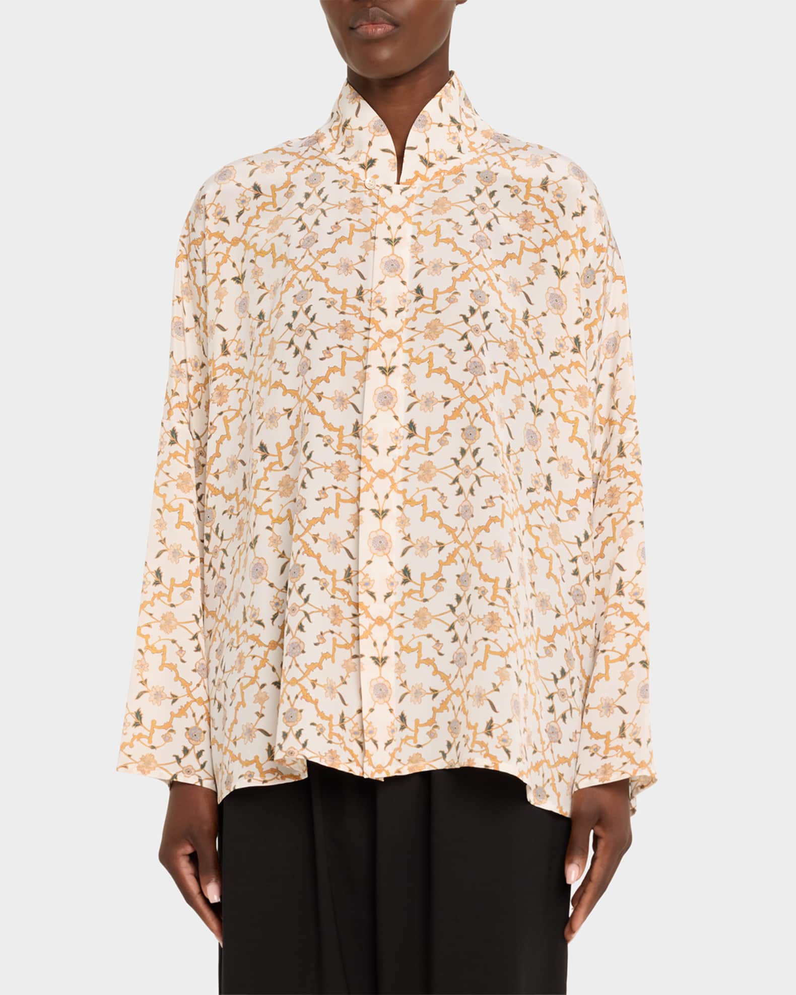Eskandar Chinese Imperial Shirt with Chinese Collar (Mid Plus Length ...