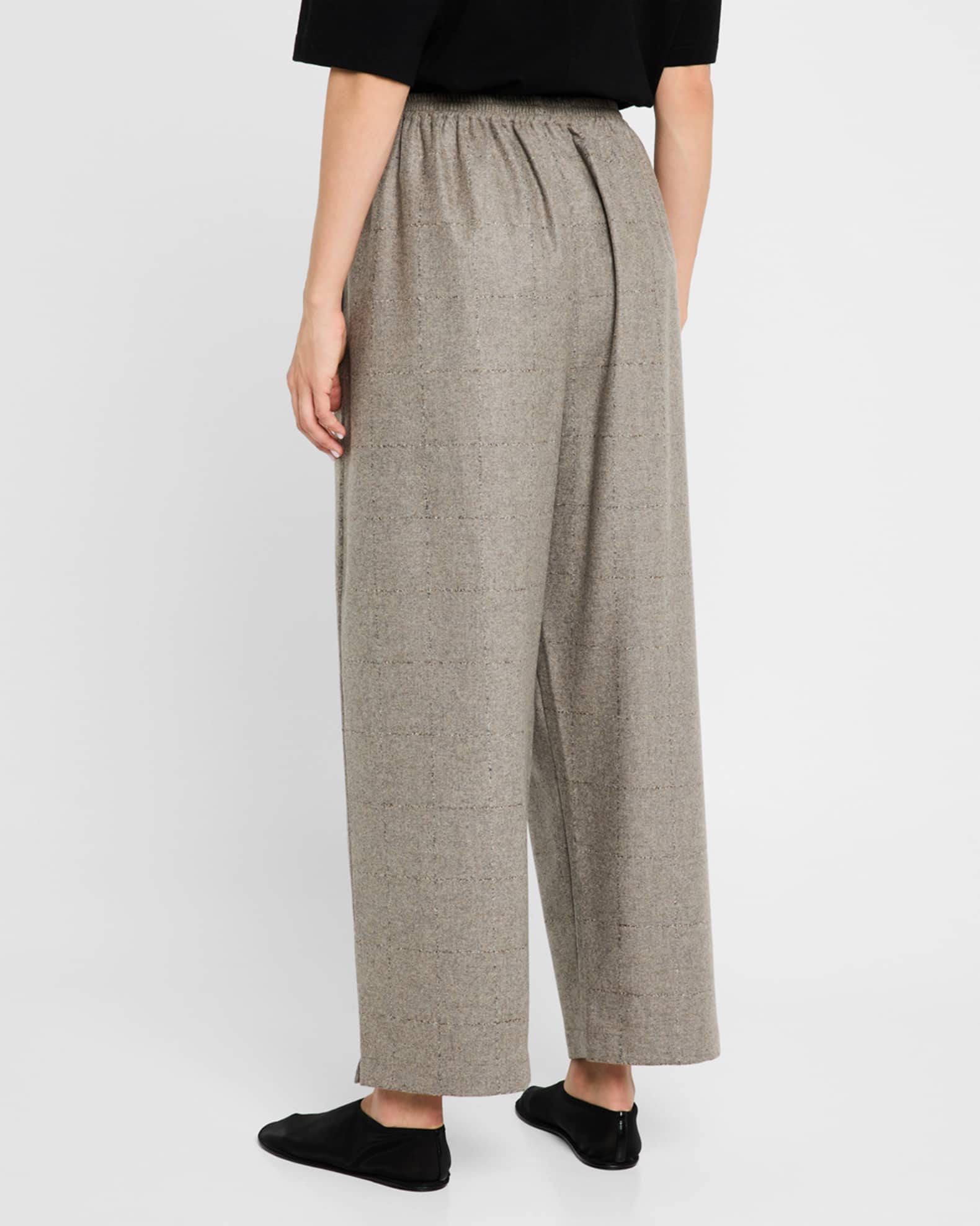 Eskandar Cashmere-Blend Longer Japanese Trousers with Ankle Slits ...