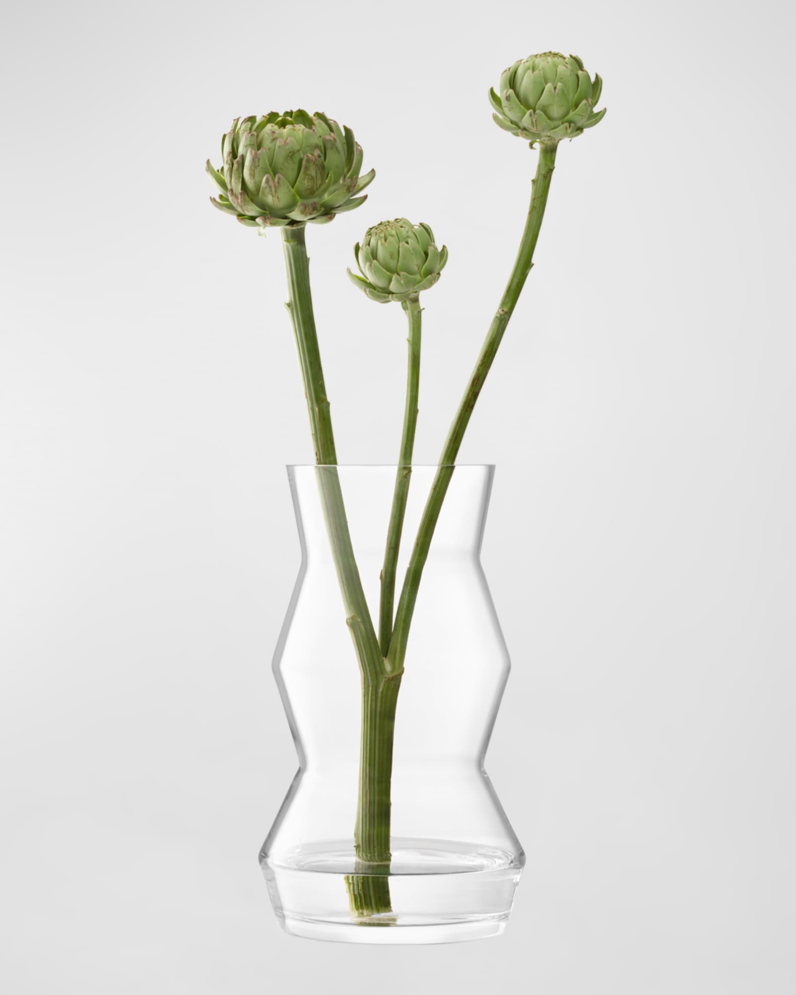 LSA Sculpt 25.5" Vase, Clear | Neiman Marcus
