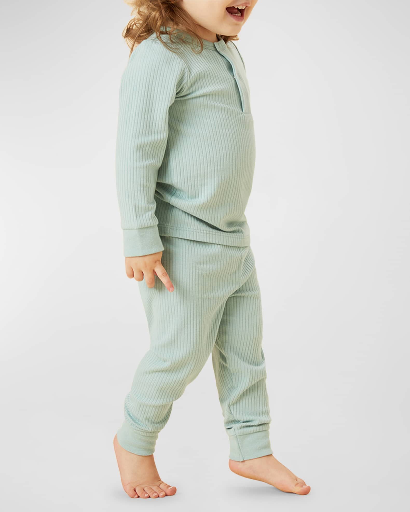 MORI Kid's Two-Piece Ribbed Pajama Set, Size Newborn-24M | Neiman Marcus