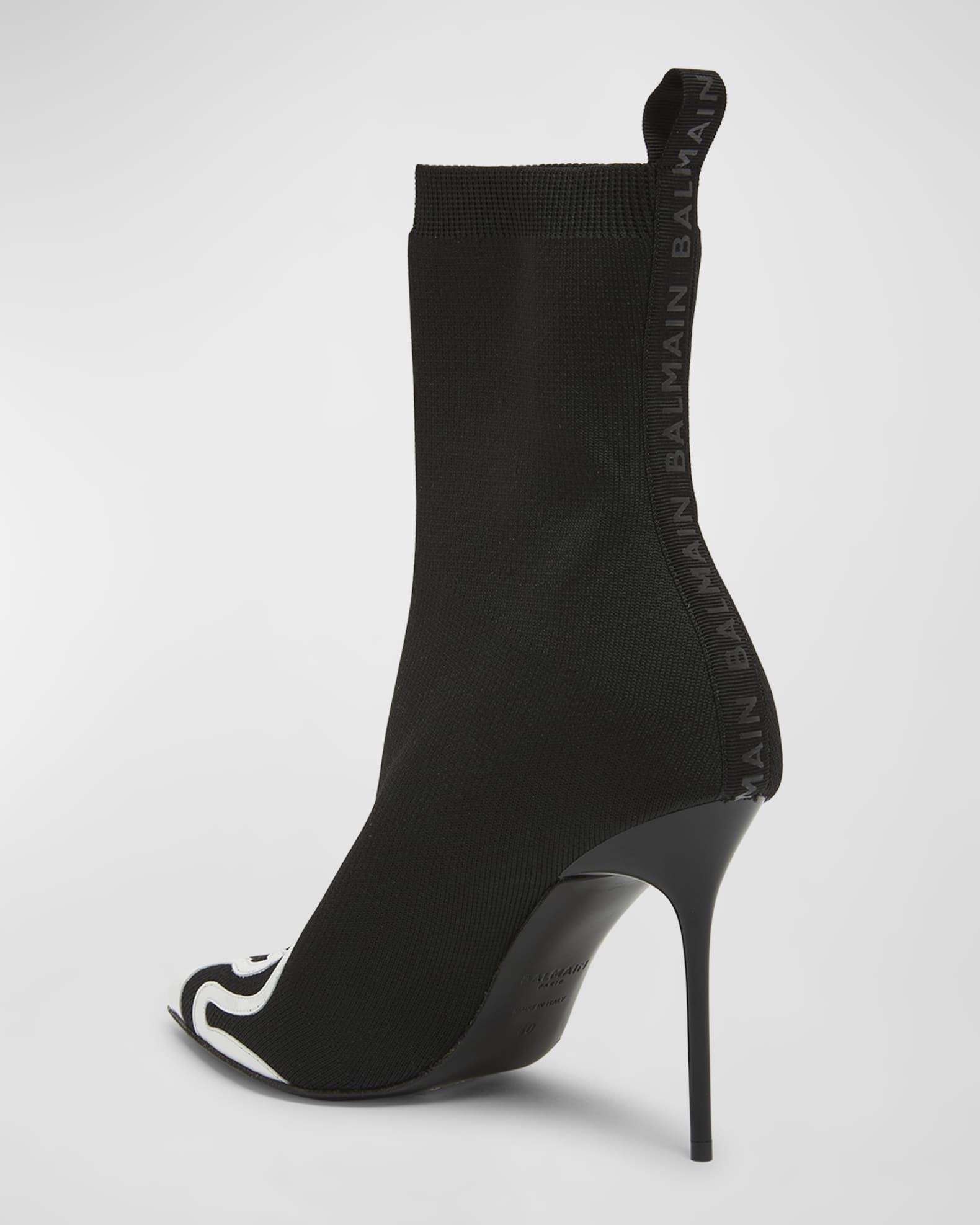 Balmain Skye Knit Patent Stiletto Sock Booties | Neiman Marcus