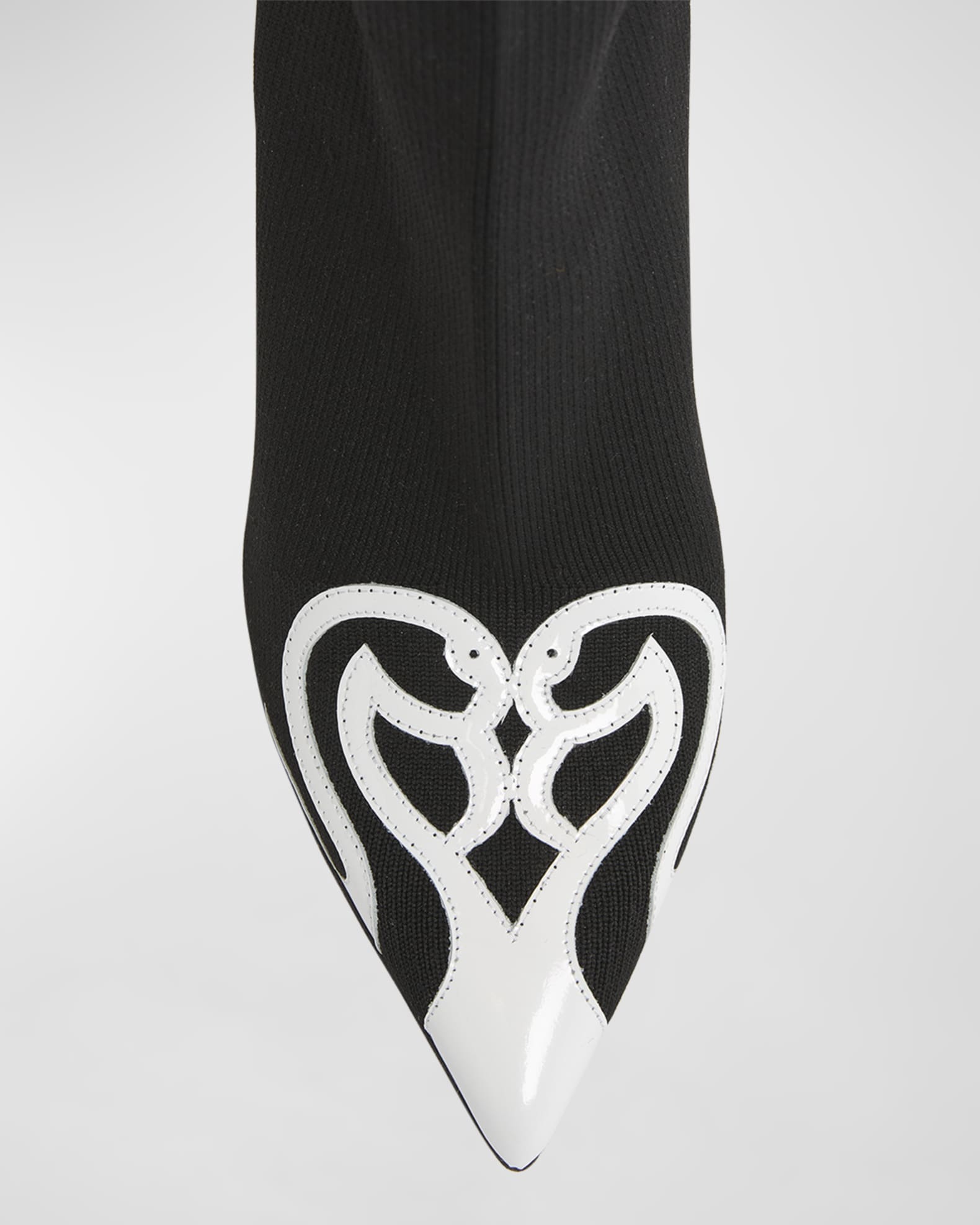 Balmain Skye Knit Patent Stiletto Sock Booties | Neiman Marcus