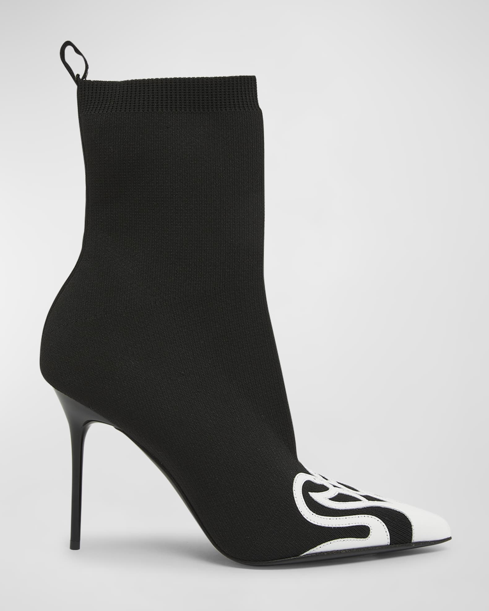 Balmain Skye Knit Patent Stiletto Sock Booties | Neiman Marcus