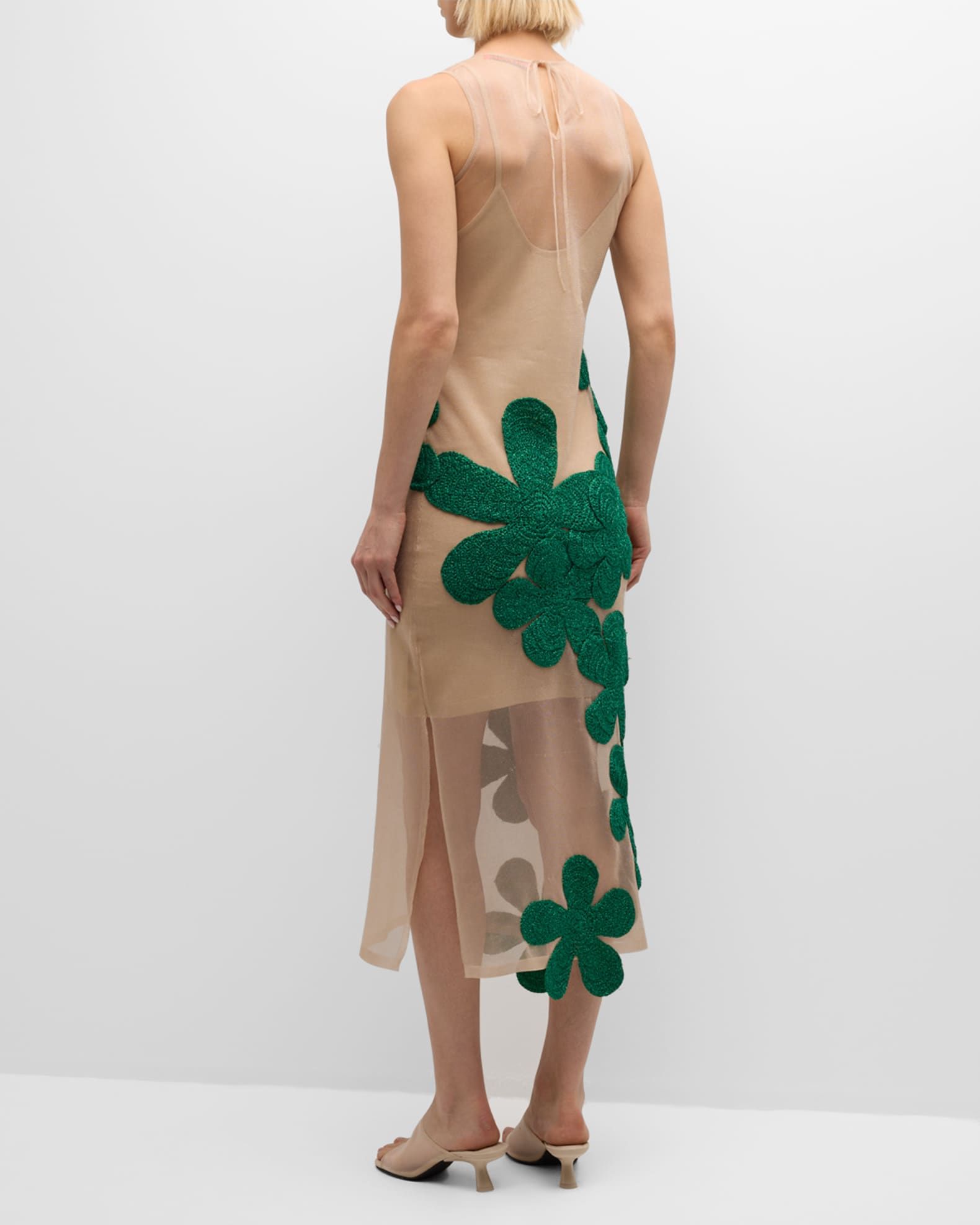 SIMONMILLER Hibiscus Crochet Sleeveless Midi Dress | Neiman Marcus