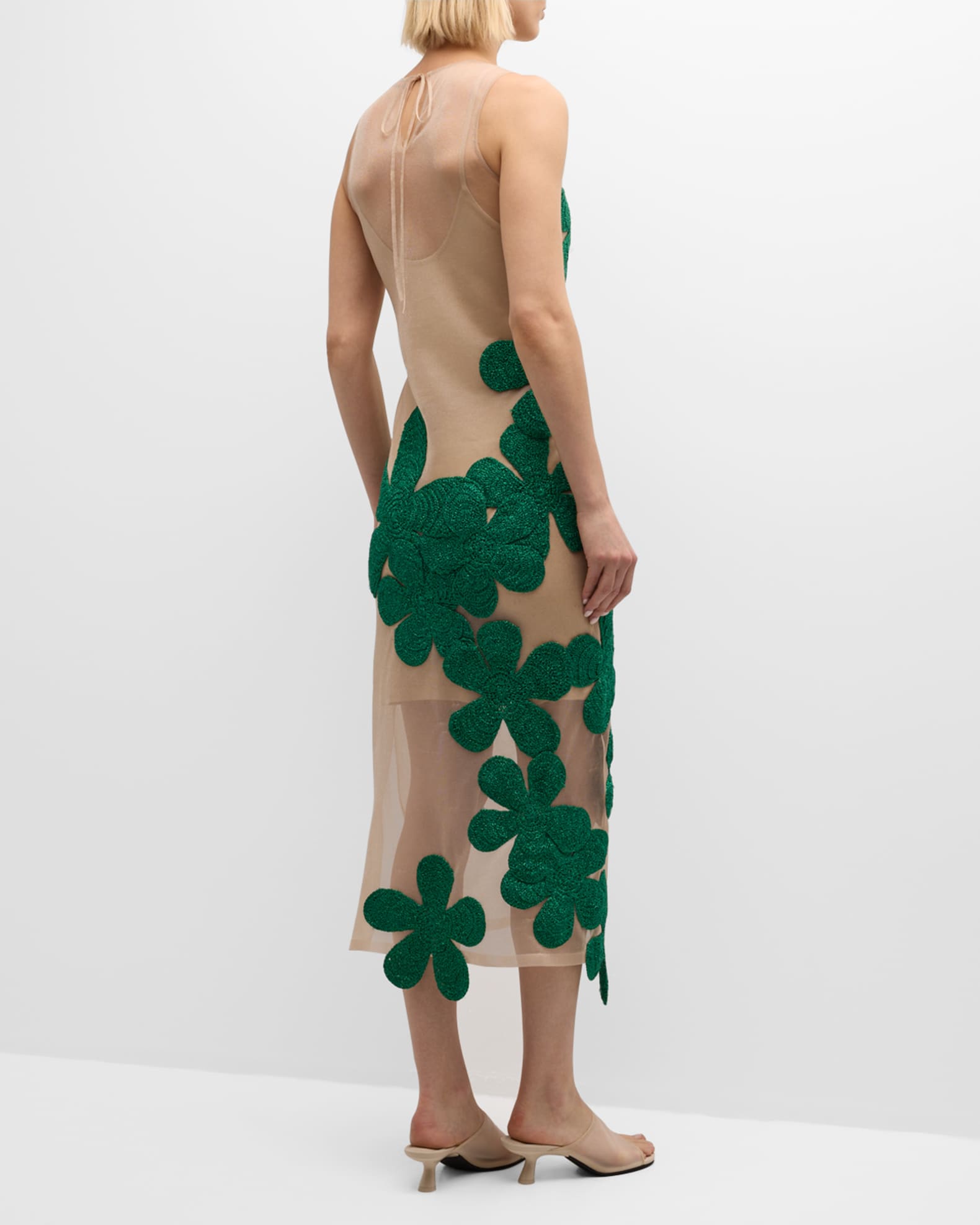 SIMONMILLER Hibiscus Crochet Sleeveless Midi Dress | Neiman Marcus