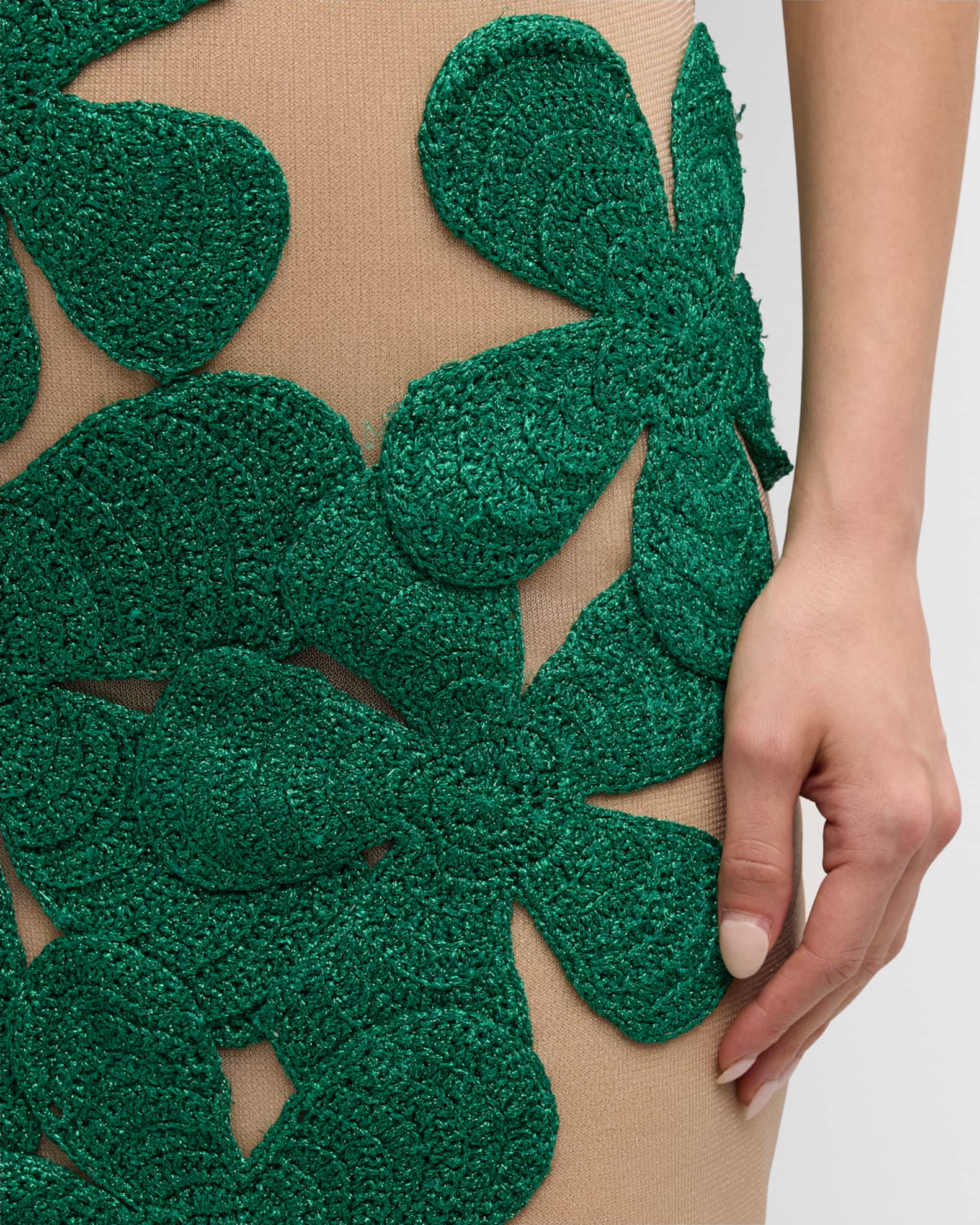 SIMONMILLER Hibiscus Crochet Sleeveless Midi Dress | Neiman Marcus
