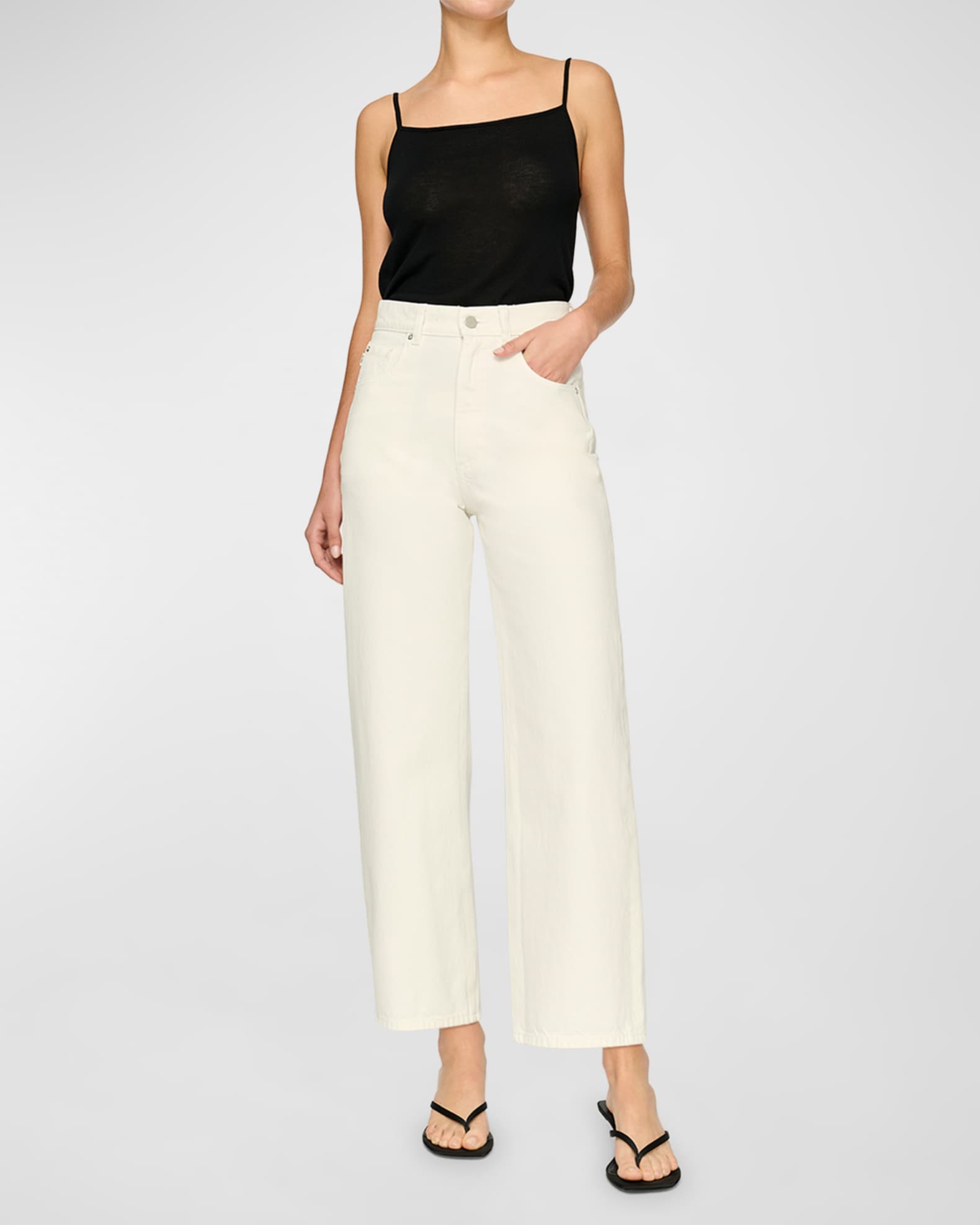 DL1961 Taylor Barrel-Leg Ultra High Rise Jeans | Neiman Marcus