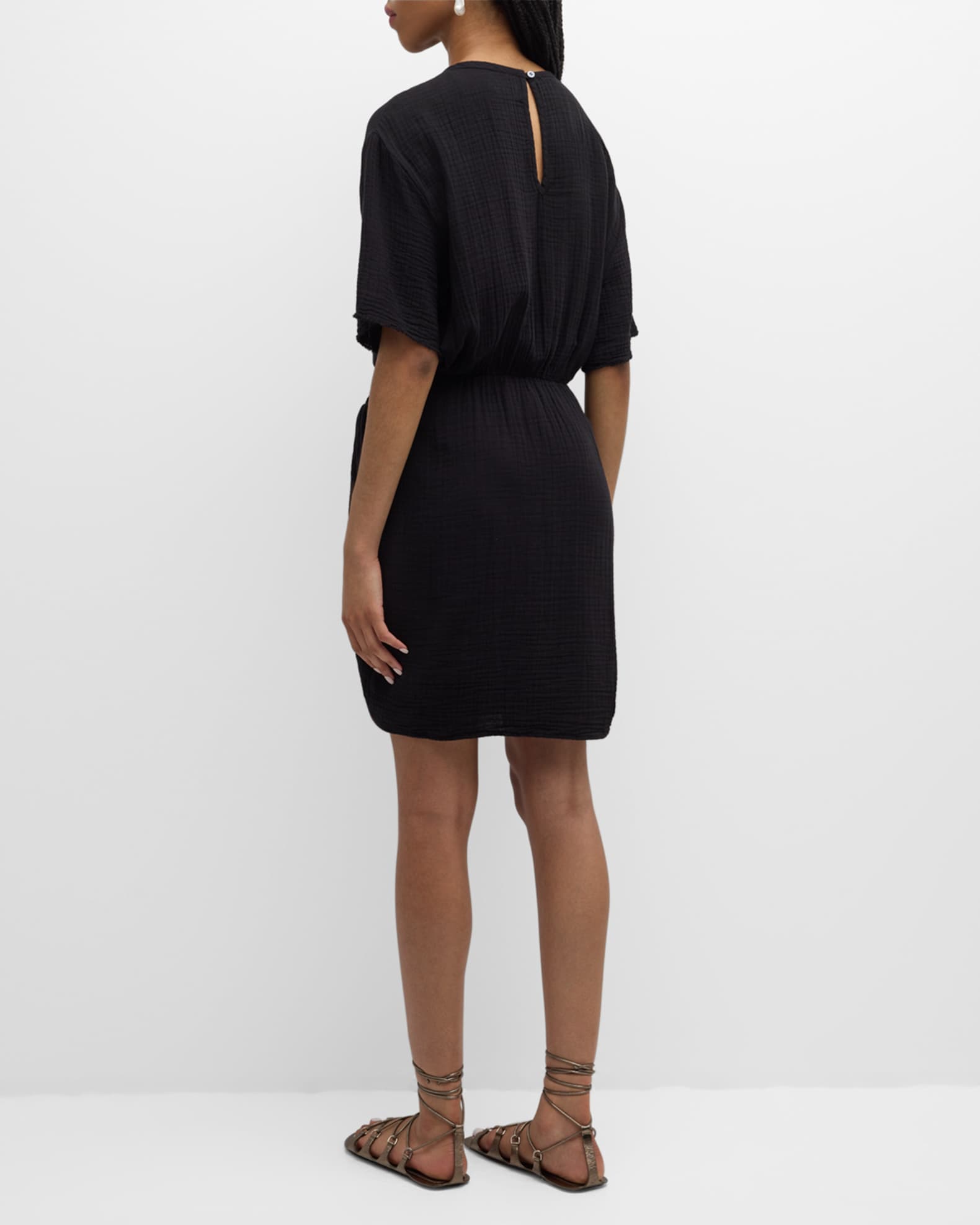 Xirena Emme Cotton Gauze Mini Wrap Dress | Neiman Marcus