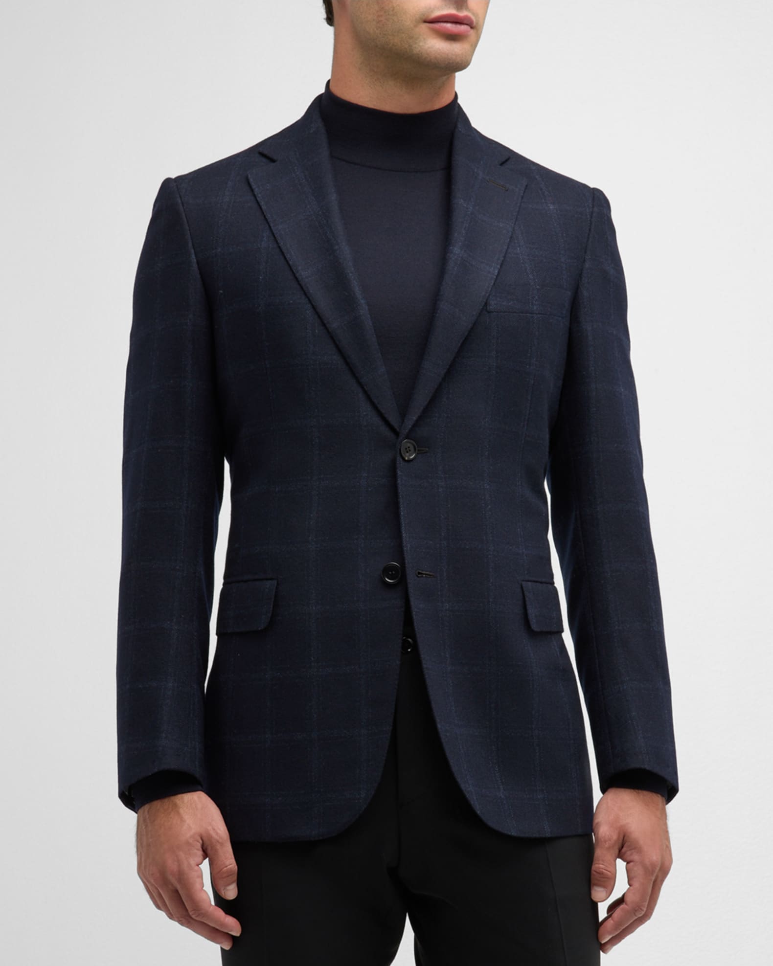Brioni Men's Wool-Cashmere Windowpane Sport Coat | Neiman Marcus