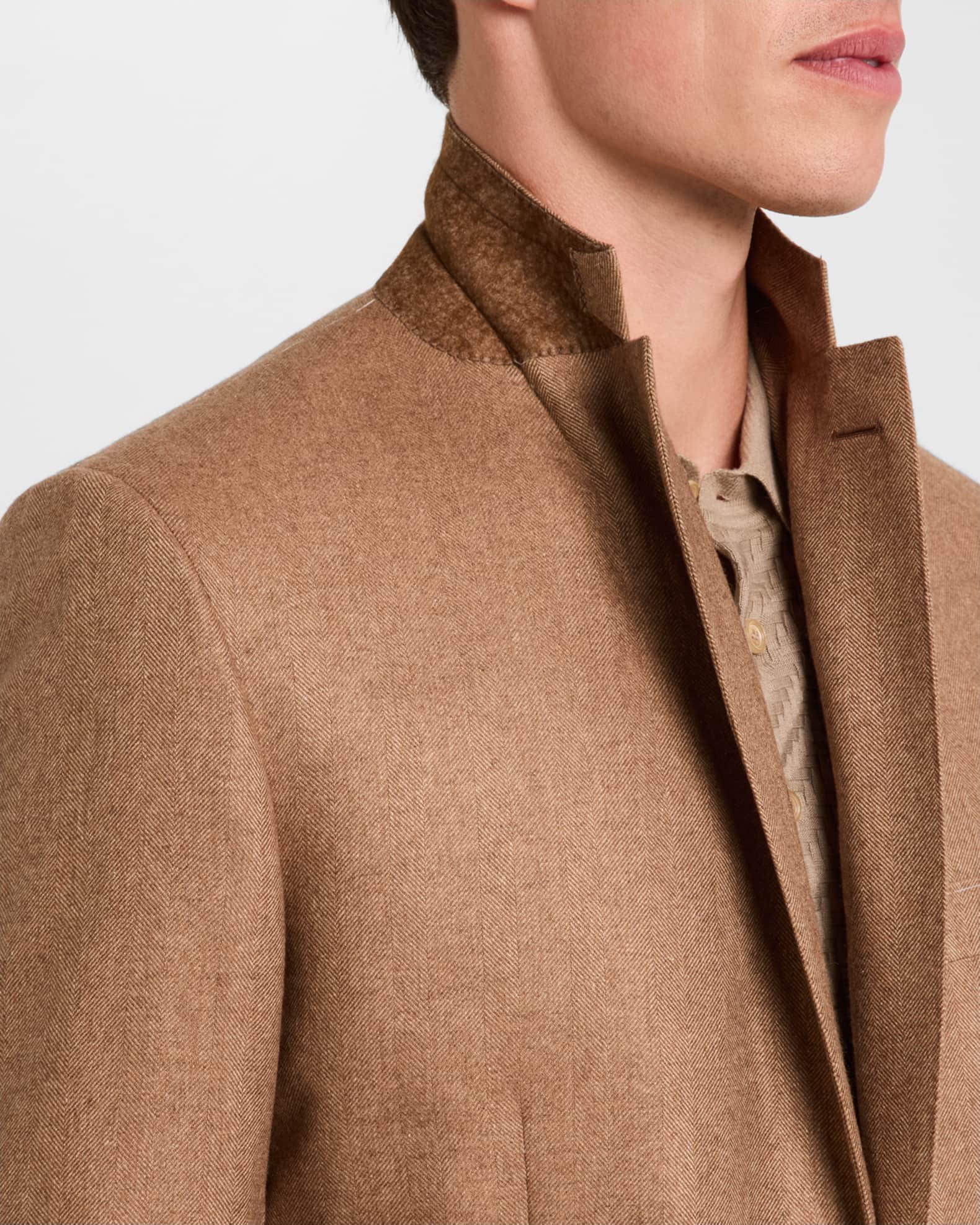 Brioni Men's Herringbone Blazer | Neiman Marcus