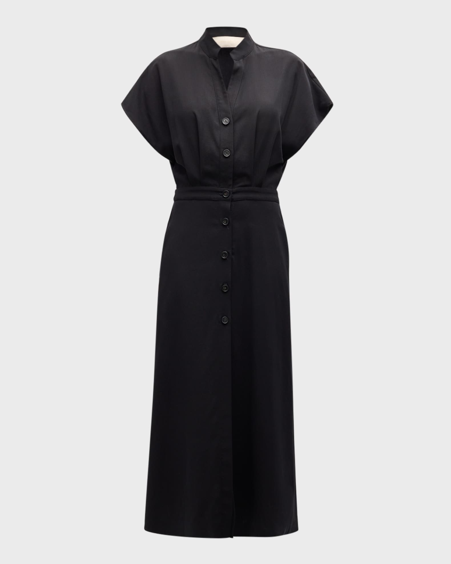 Vanessa Bruno Cheryle Capelet Button-Front Midi Dress | Neiman Marcus