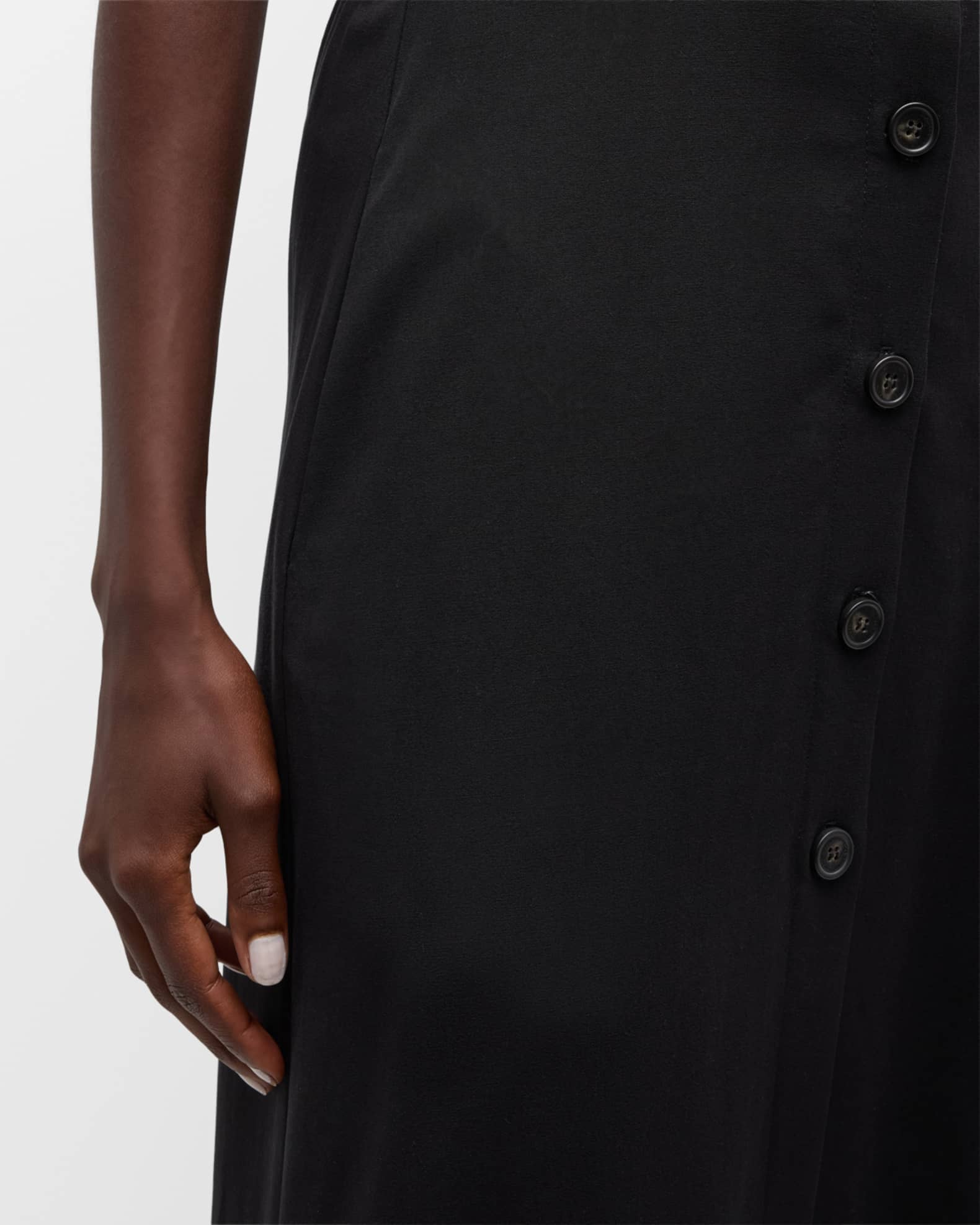 Vanessa Bruno Cheryle Capelet Button-Front Midi Dress | Neiman Marcus