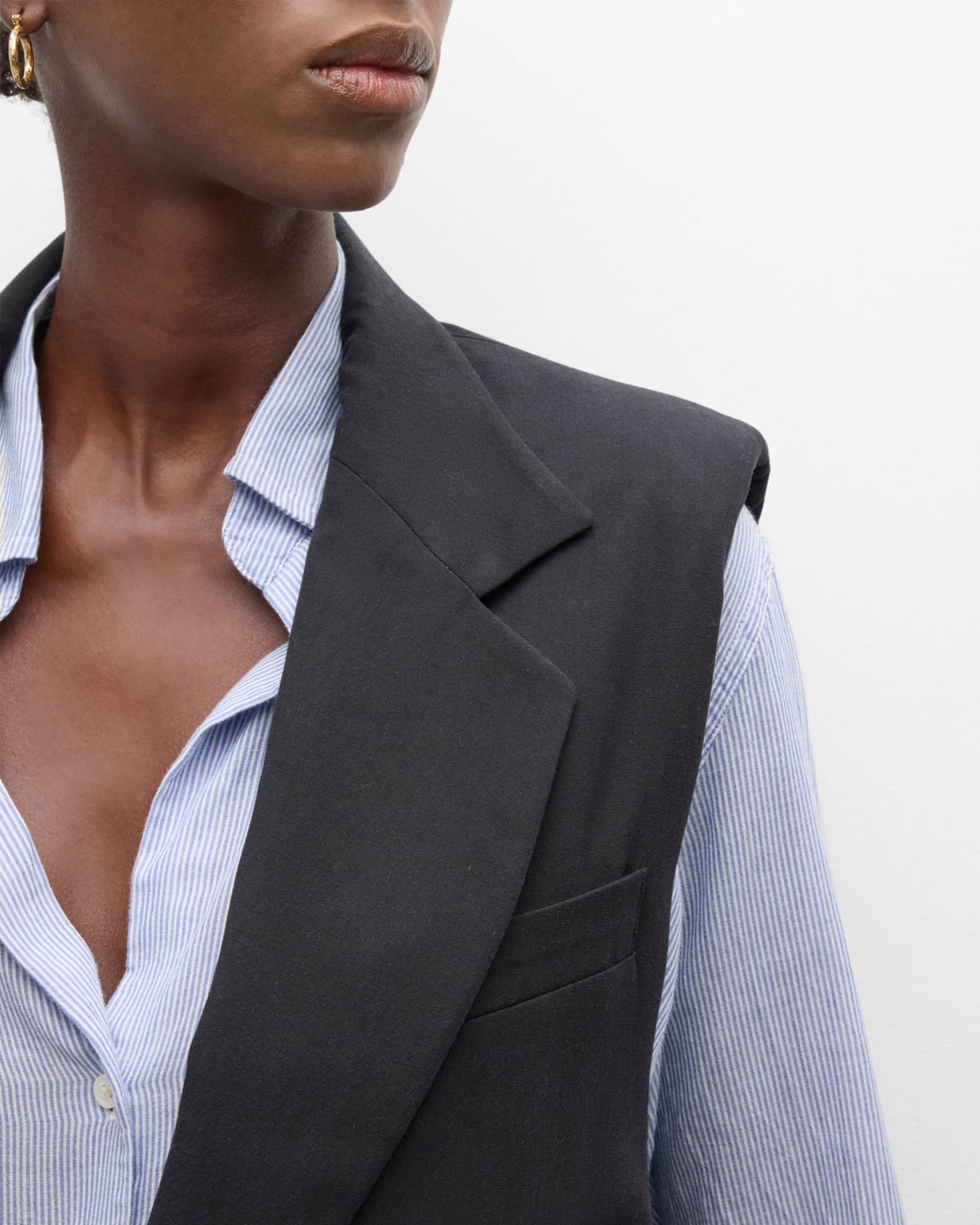 Vanessa Bruno Christen Relaxed Single-Button Vest | Neiman Marcus