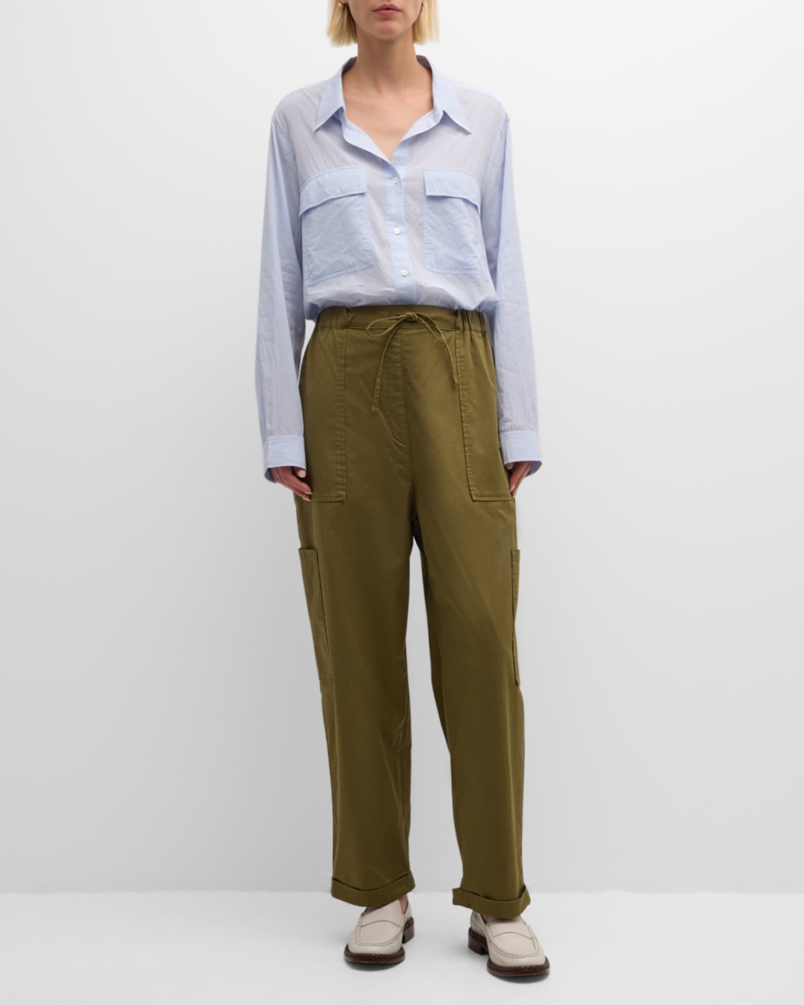 Vanessa Bruno Dim Button-Down Cotton Shirt | Neiman Marcus