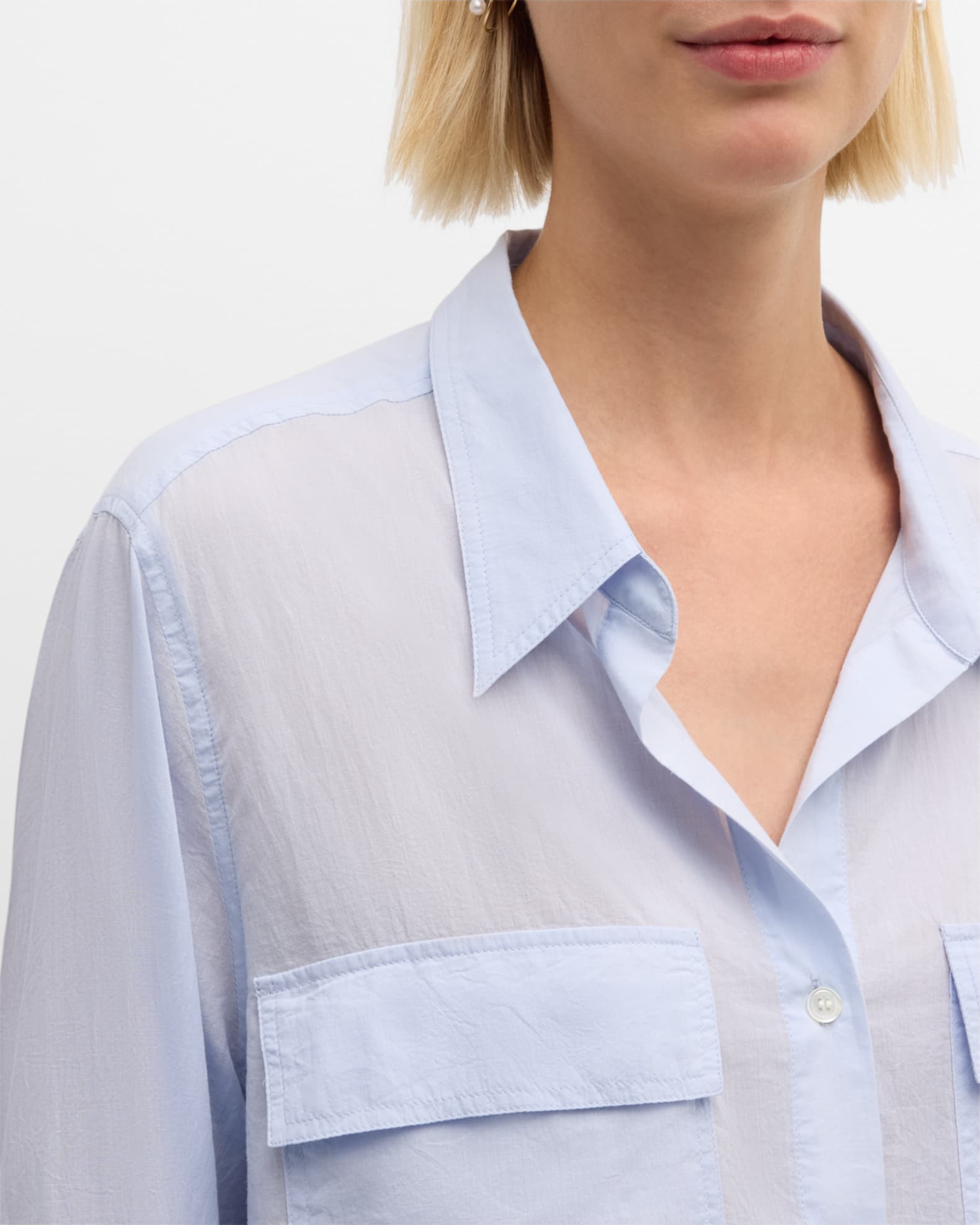 Vanessa Bruno Dim Button-Down Cotton Shirt | Neiman Marcus