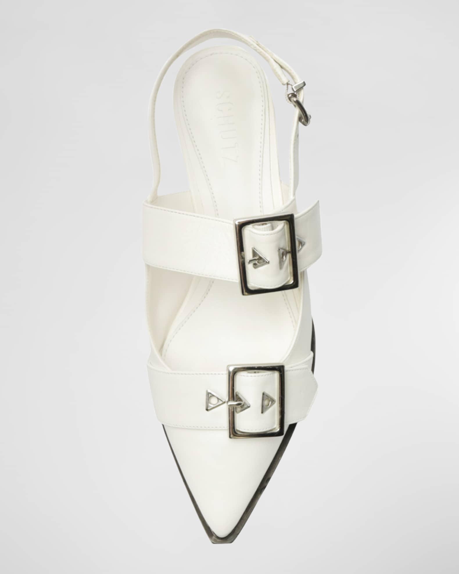 Schutz Darla Dual-Buckle Slingback Flats | Neiman Marcus