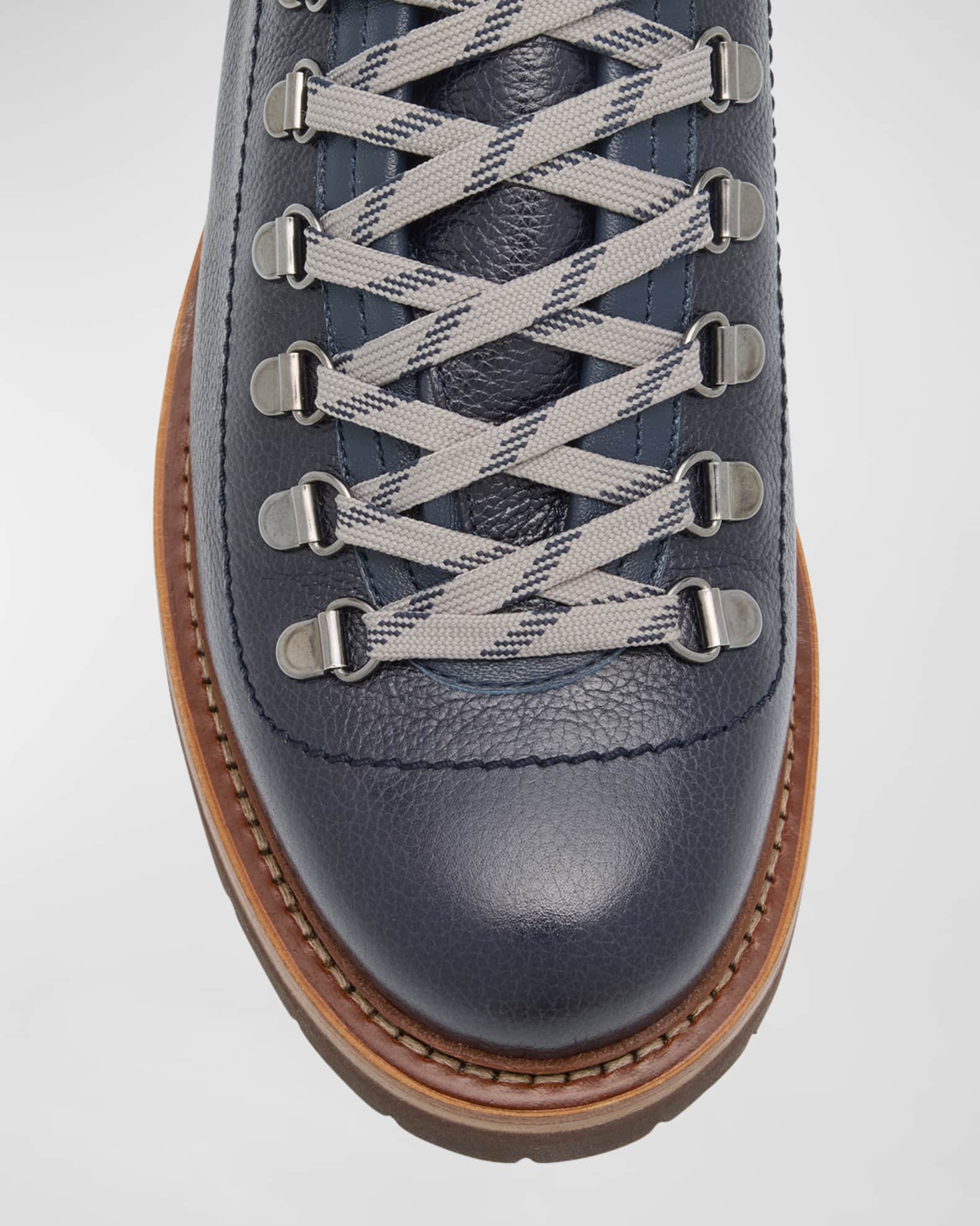 Brunello Cucinelli Men's Leather Alpine Hiking Boots | Neiman Marcus