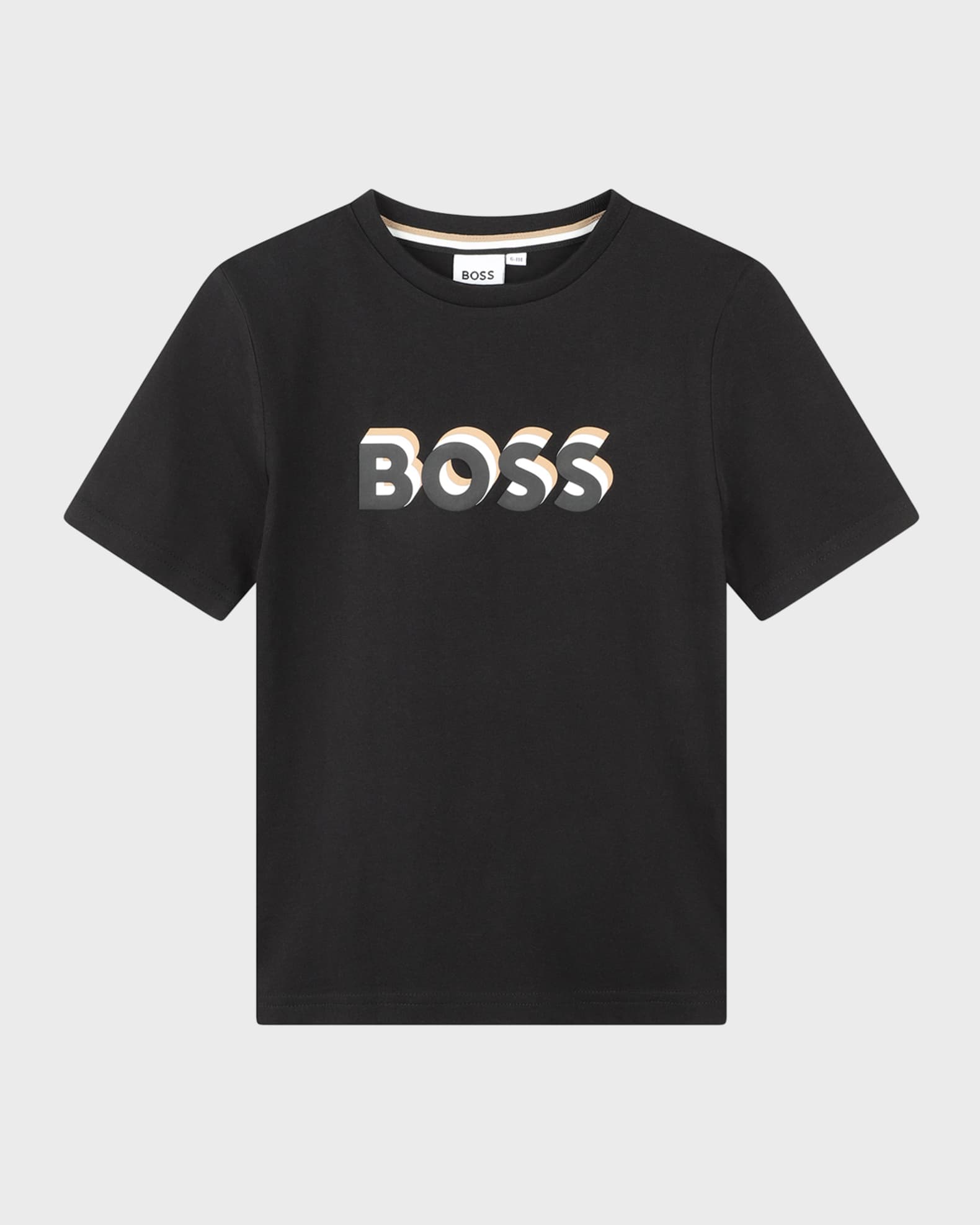 BOSS Boy's Embossed Logo-Print T-Shirt, Size 4-5 | Neiman Marcus