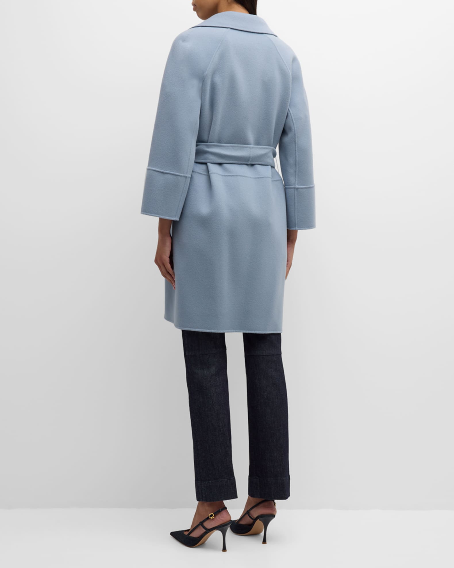 Max Mara Arona Belted Wool Wrap Coat | Neiman Marcus