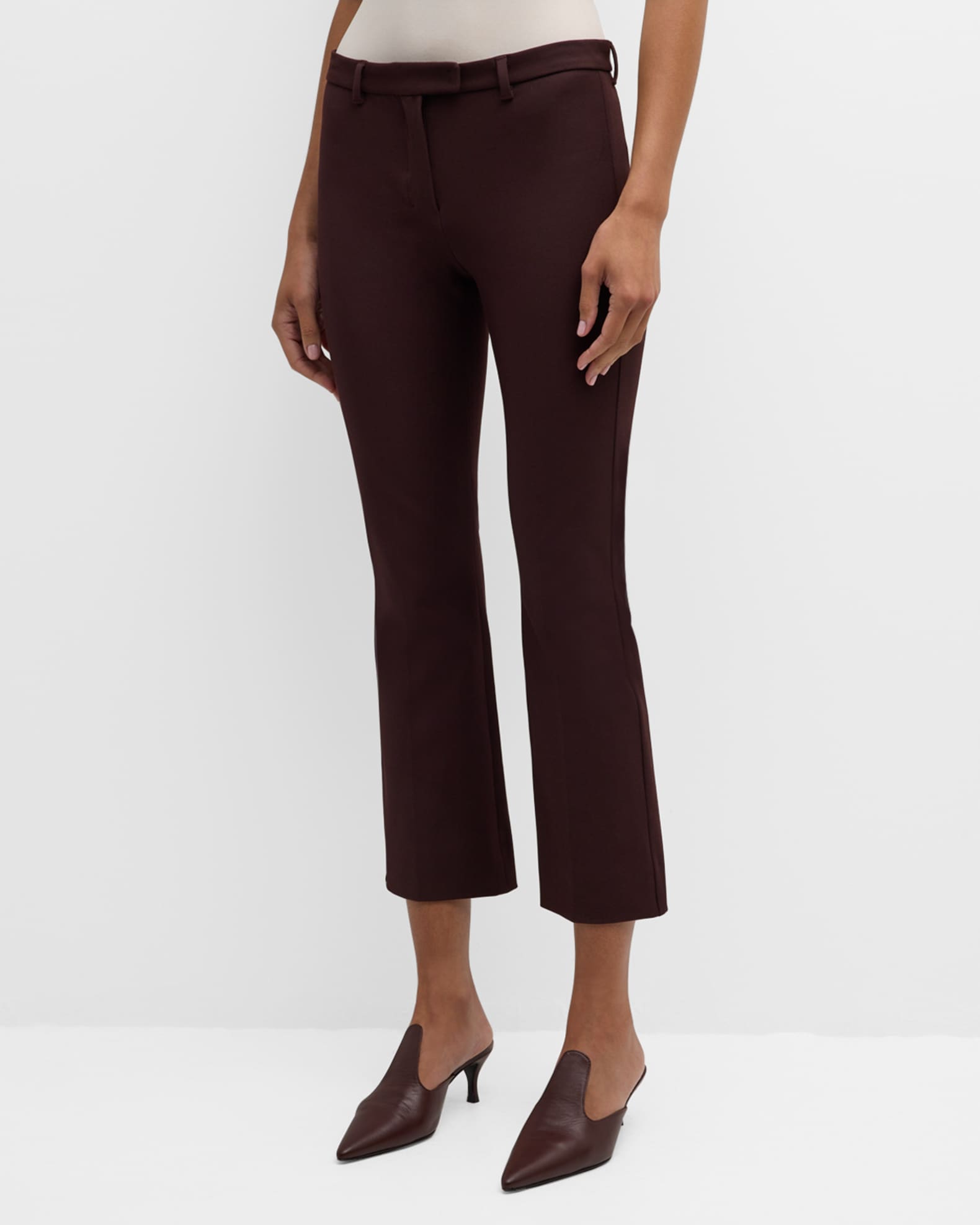 Max Mara Umanita Mid-Rise Kick Flare Crop Pants | Neiman Marcus