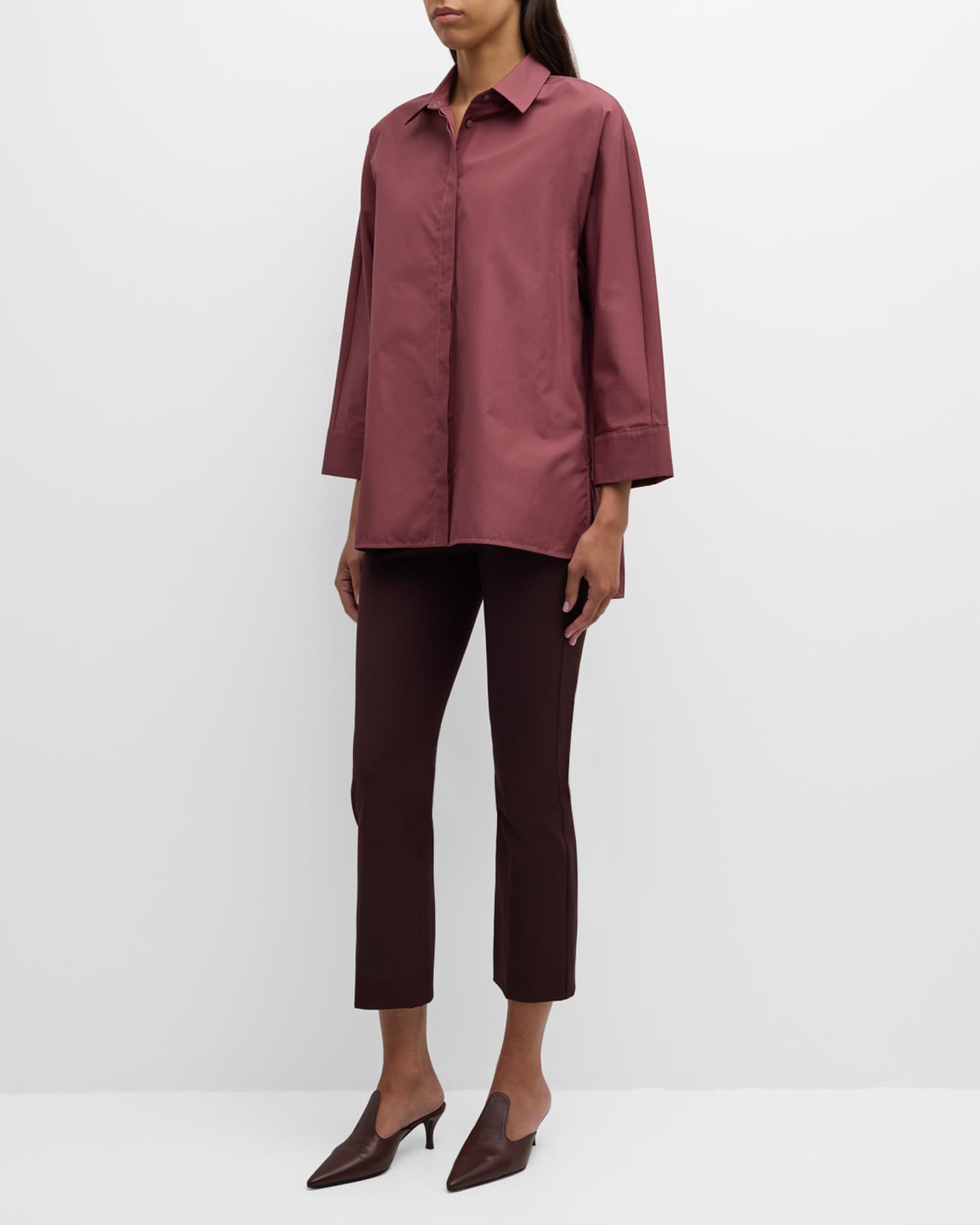 Max Mara Umanita Mid-Rise Kick Flare Crop Pants | Neiman Marcus