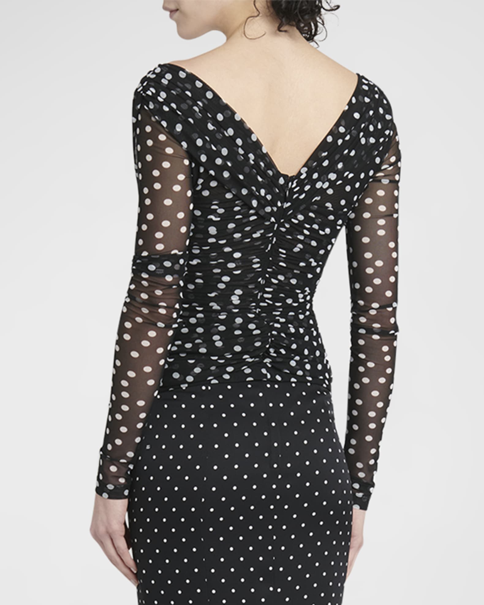 Dolce&Gabbana Polka-Dot Tulle Wrap Top | Neiman Marcus