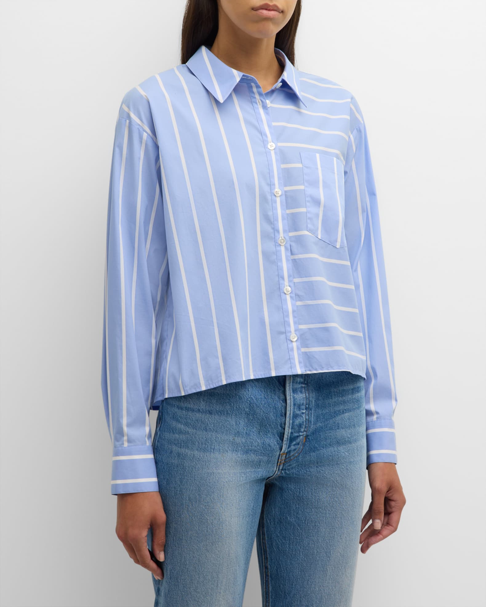 Veronica Beard Kinley Stripe Long-Sleeve Top | Neiman Marcus