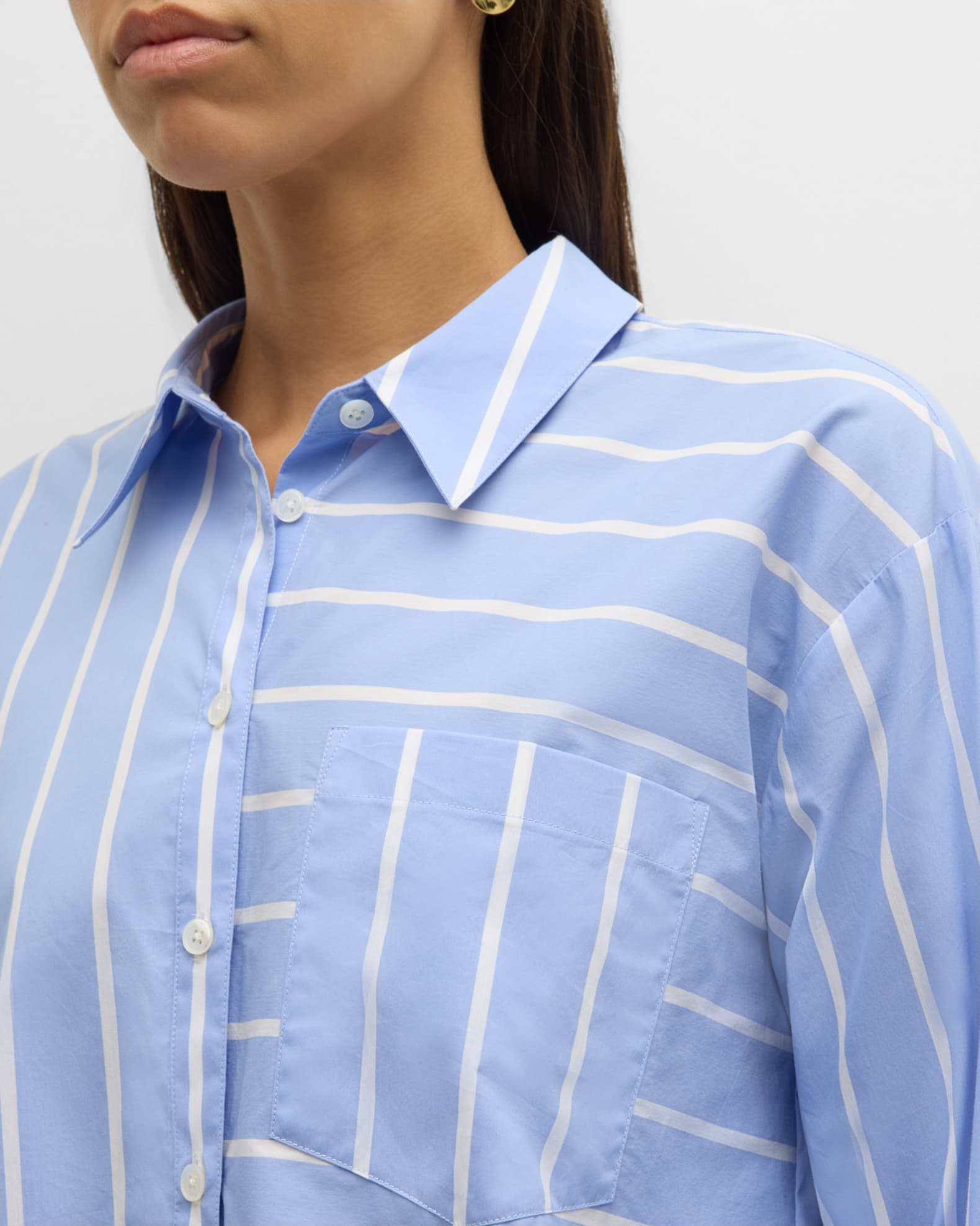 Veronica Beard Kinley Stripe Long-Sleeve Top | Neiman Marcus