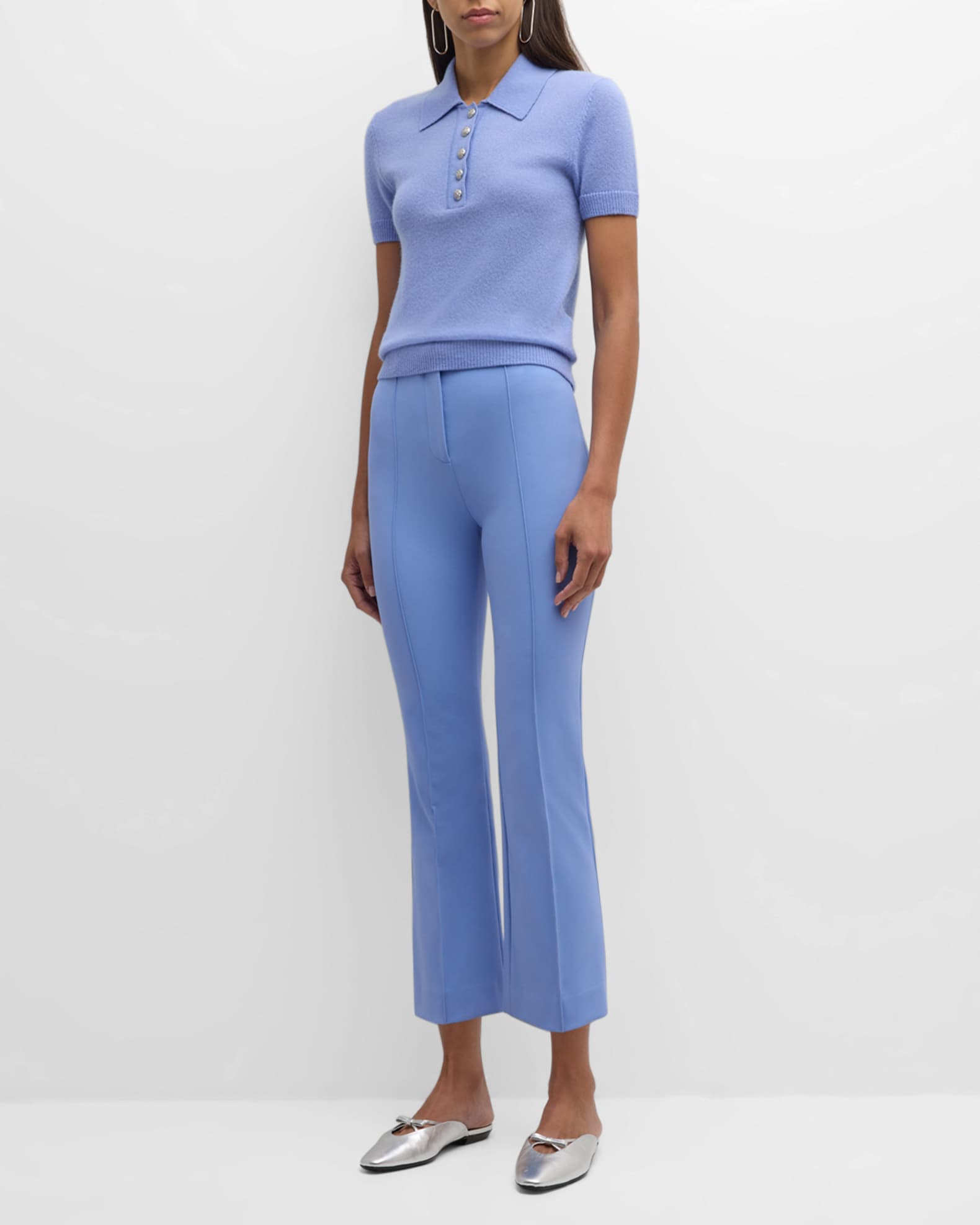 Veronica Beard Brandt Cashmere Polo Top | Neiman Marcus
