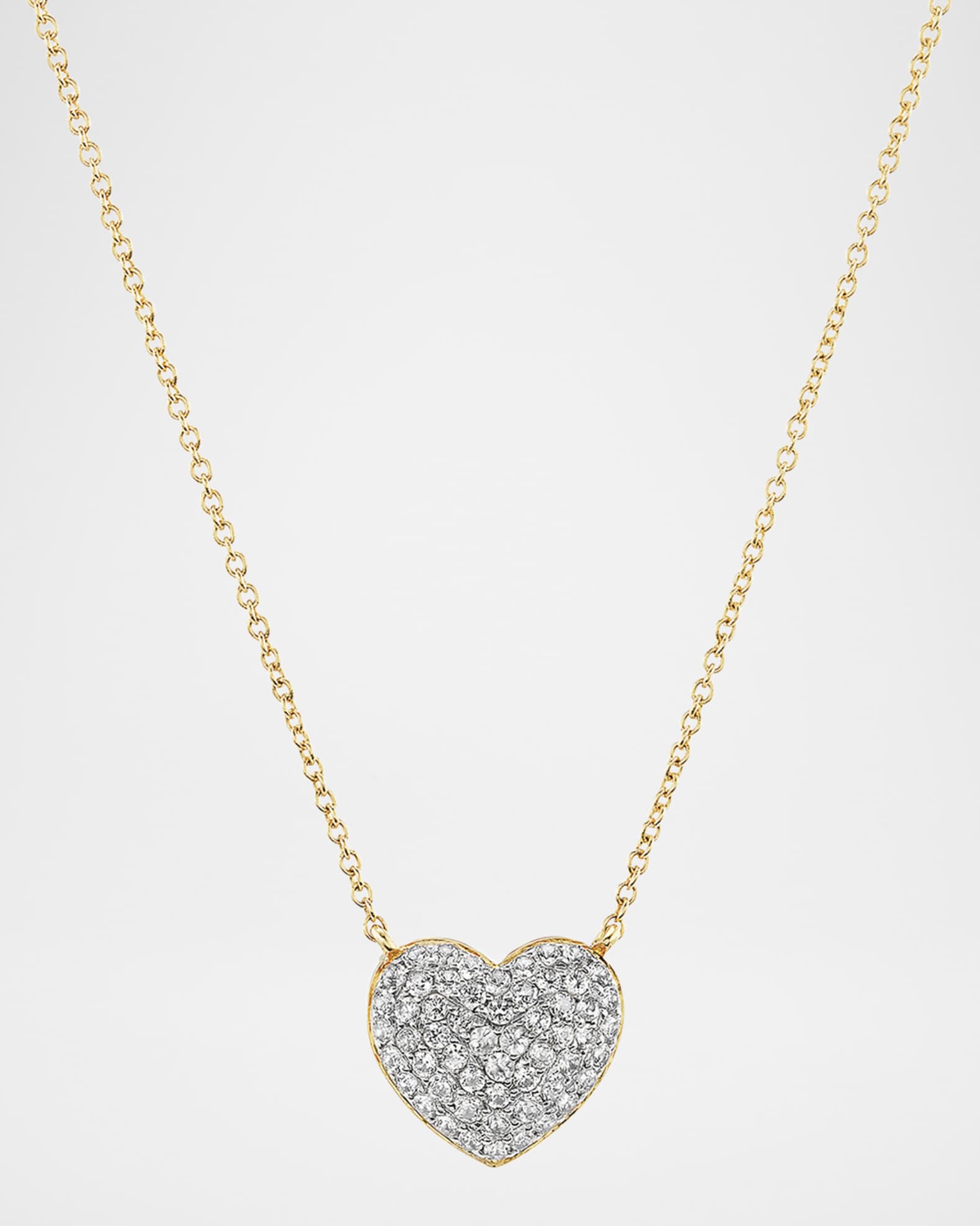 Emily P. Wheeler Lucy 18K Gold and Diamond Heart Necklace, 16" | Neiman ...