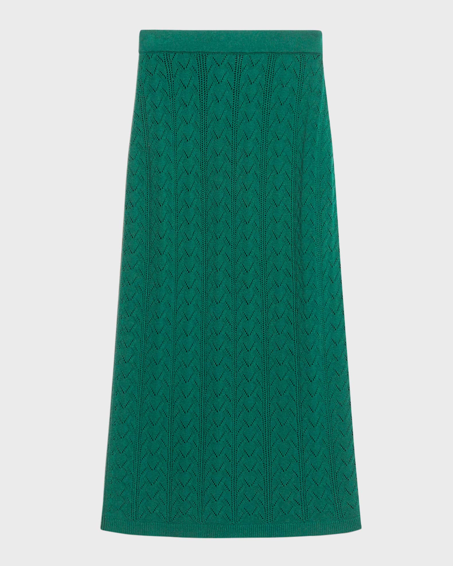 Weekend Max Mara Firmina Pointelle-Knit Midi Skirt | Neiman Marcus