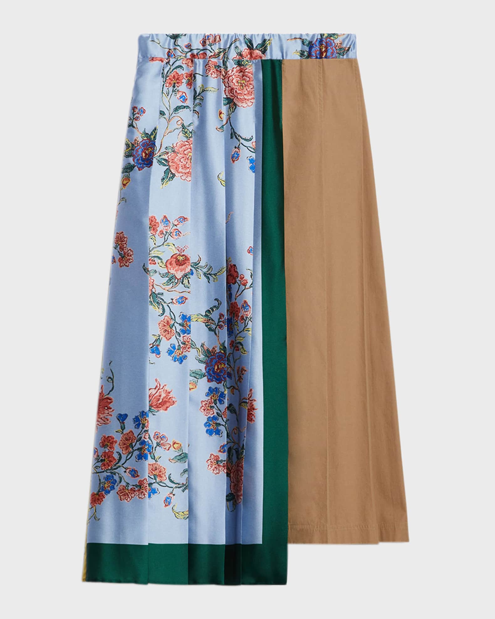 Weekend Max Mara Operoso Pleated Floral-Print Midi Skirt | Neiman Marcus